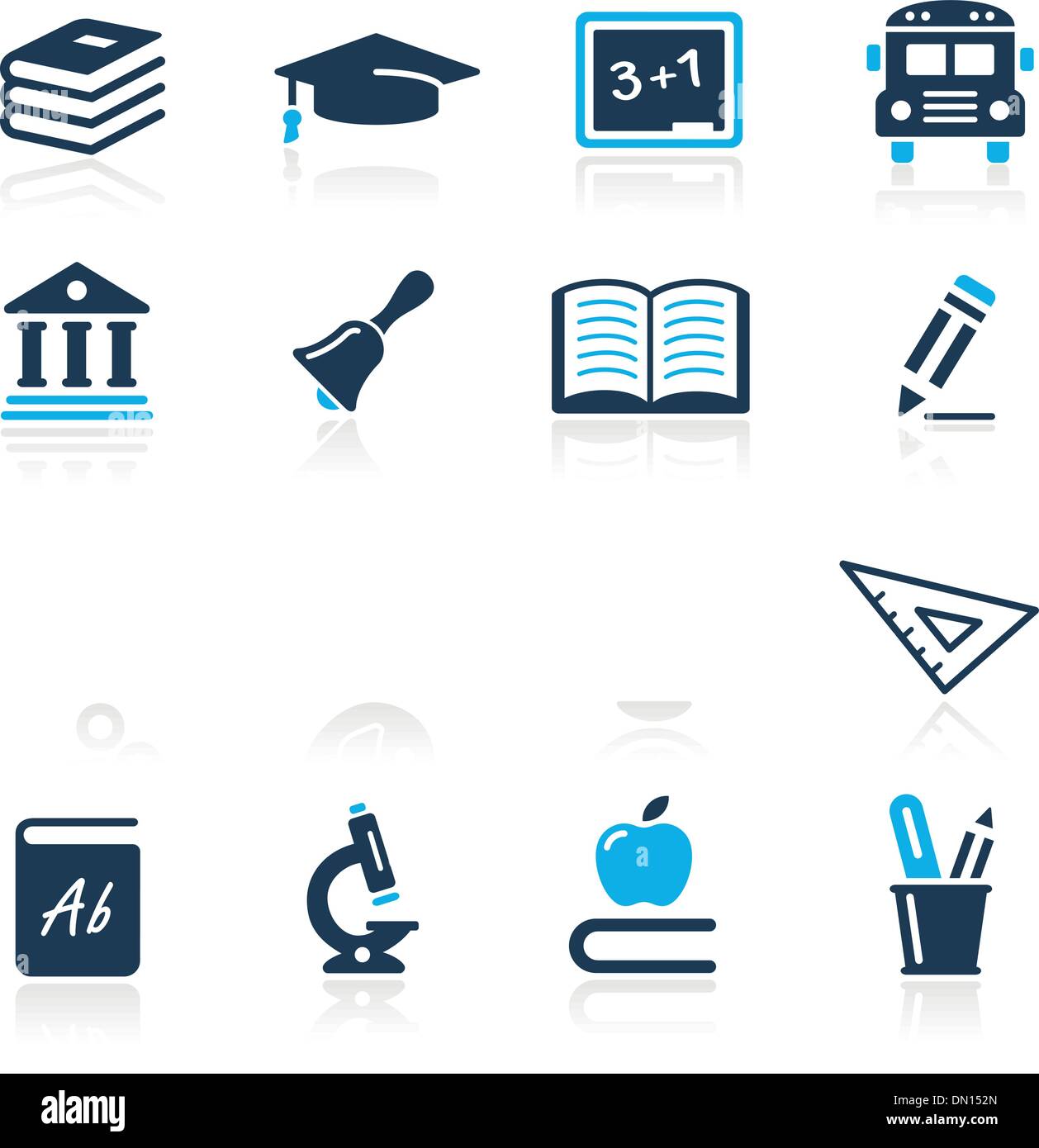 Education Icons // Azure Series Stock Vector Image & Art - Alamy
