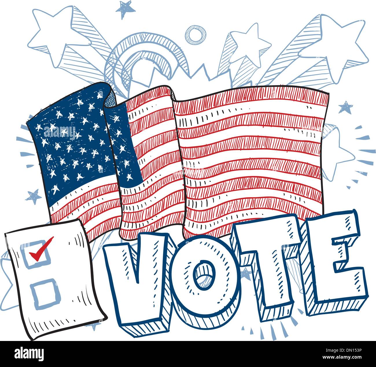 Vote in the election sketch Stock Vector Image & Art - Alamy