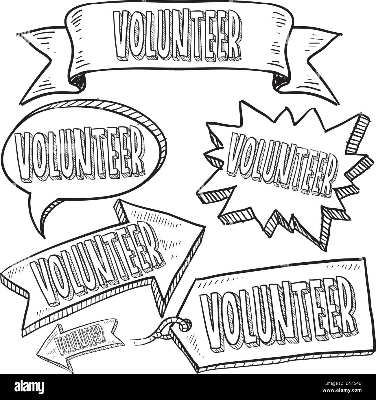Volunteer vector vectors hi-res stock photography and images - Alamy