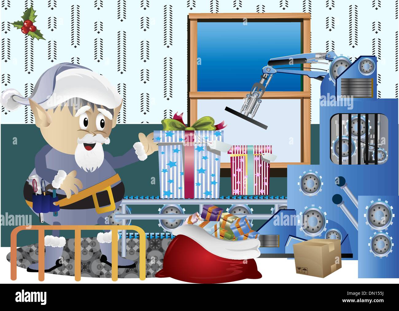 The elf factory Stock Vector Images - Alamy