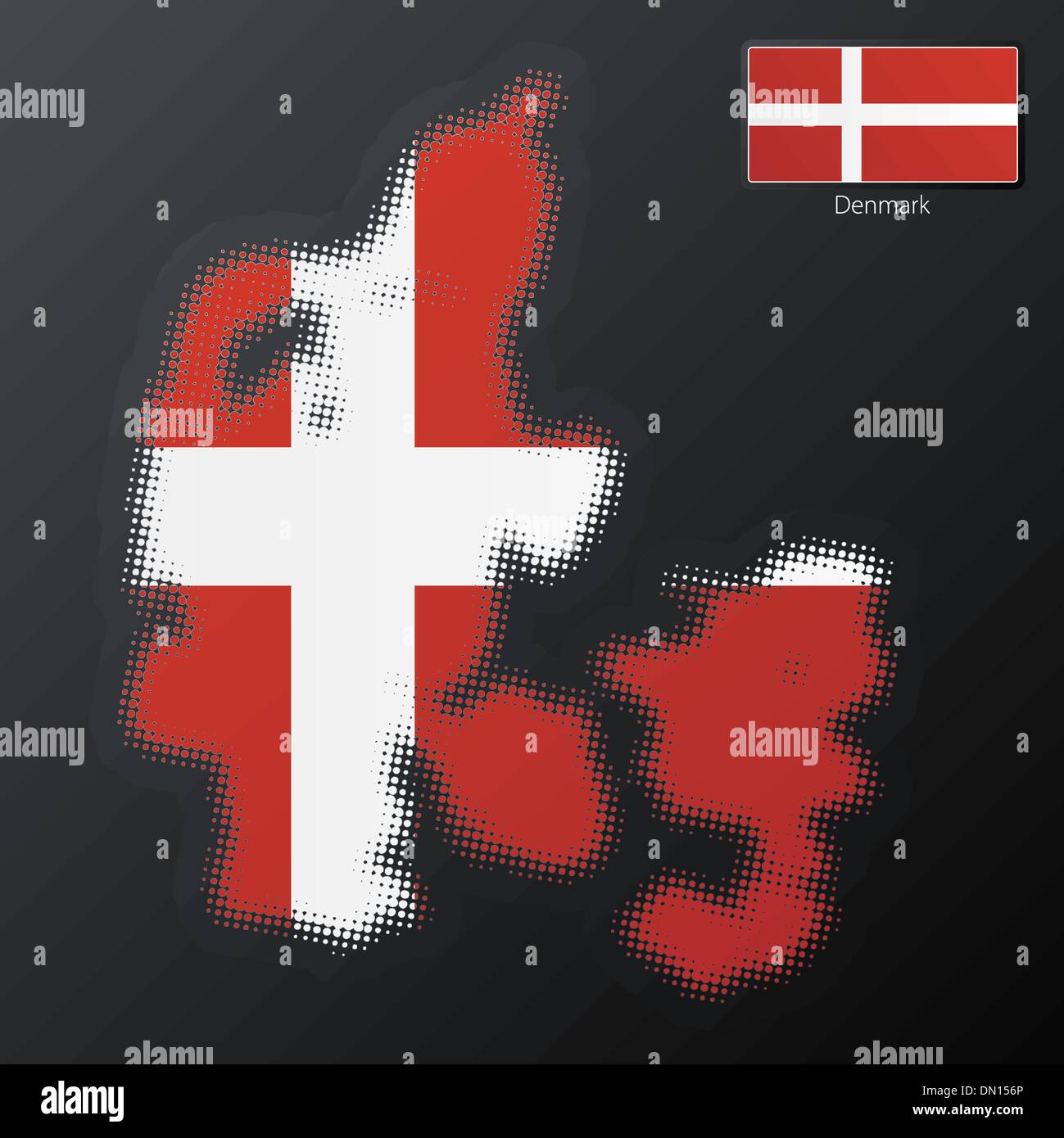 Denmark modern halftone map design element Stock Vector Image & Art - Alamy