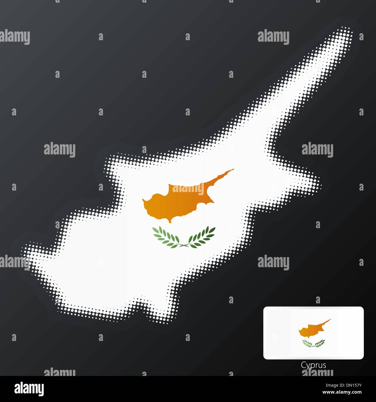 Cyprus map illustration Stock Vector Images - Alamy