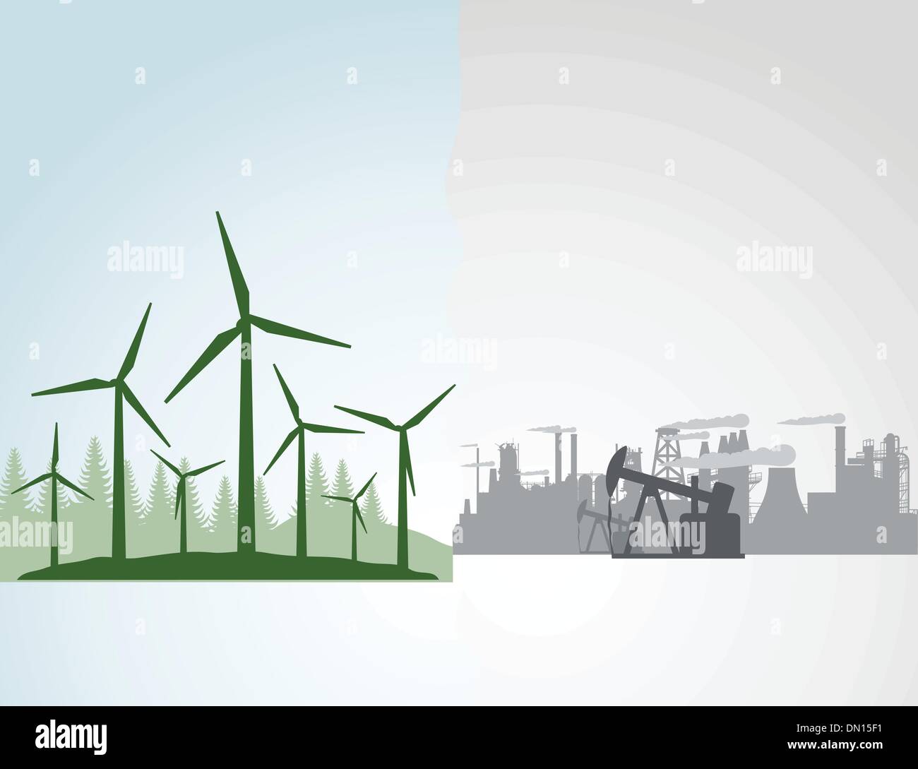 Nature against the industry Stock Vector Image & Art - Alamy