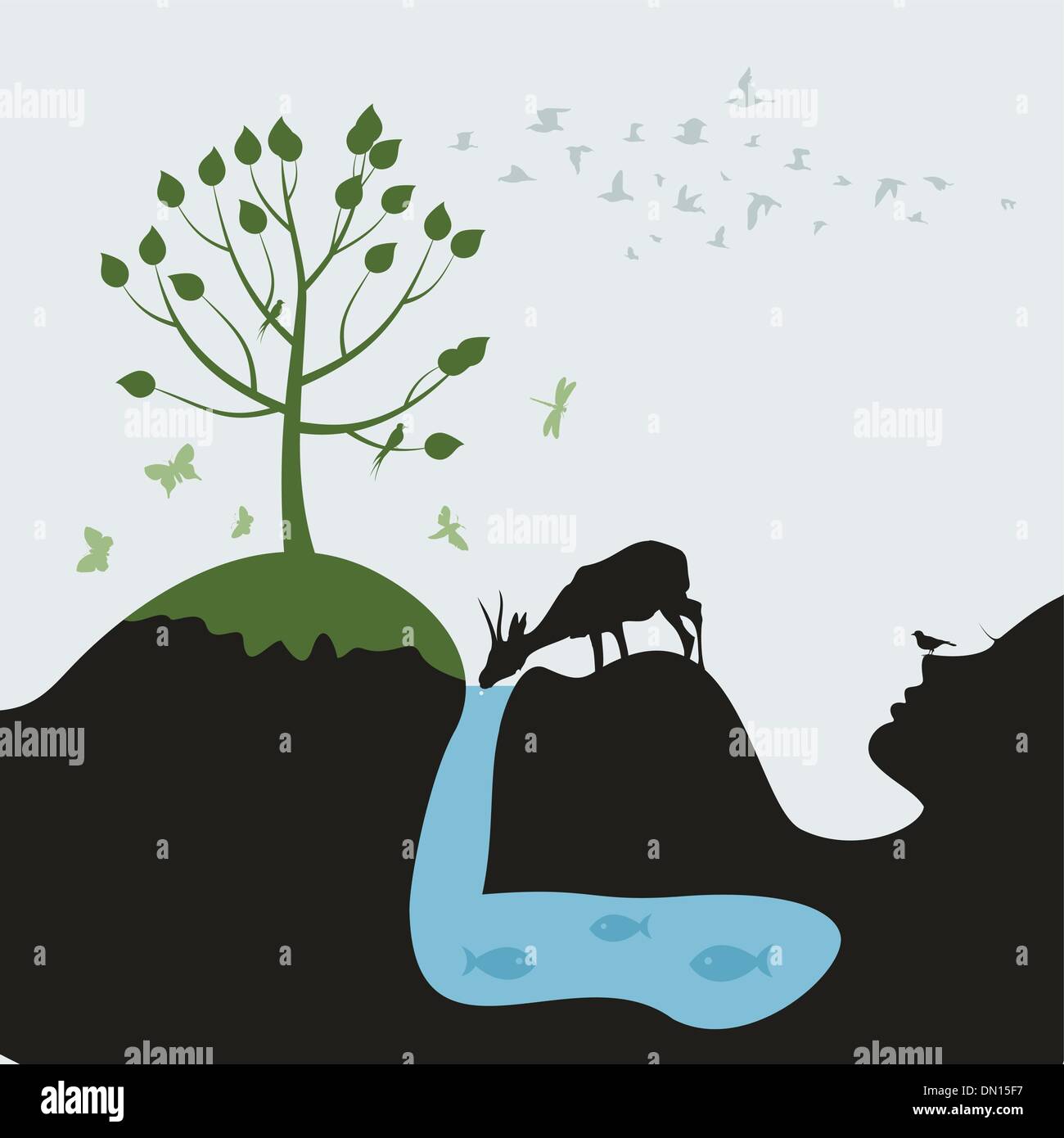 Woman face water Stock Vector Images - Alamy