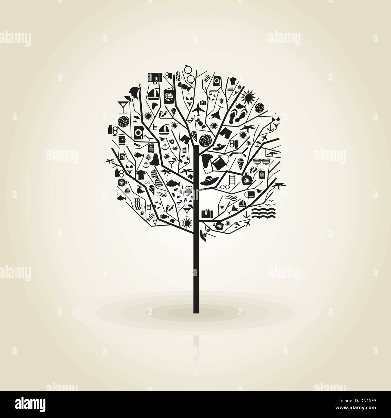 Tree a beach Stock Vector Image & Art - Alamy