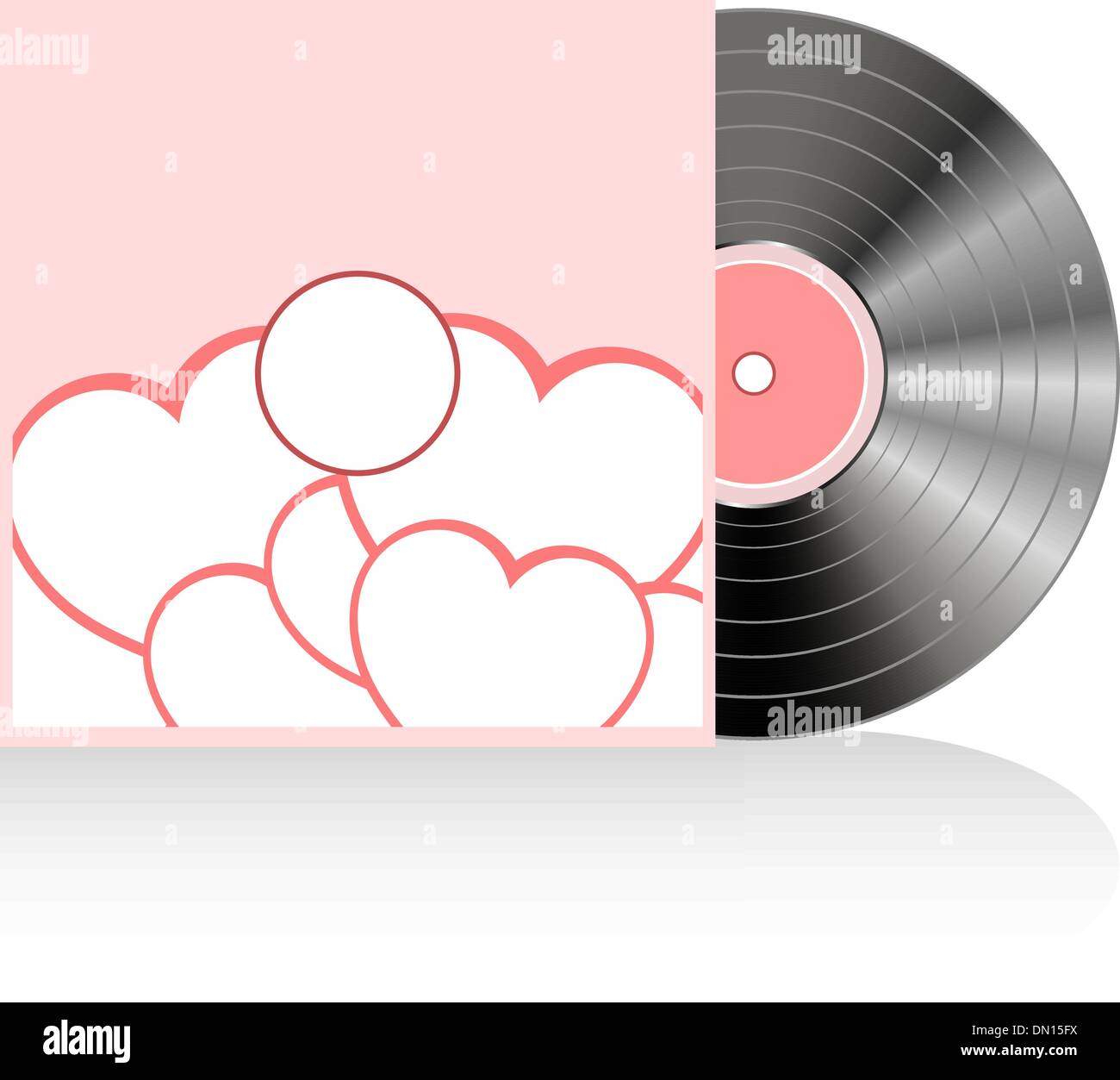 vinyl in cover with red love heart Stock Vector Image & Art - Alamy