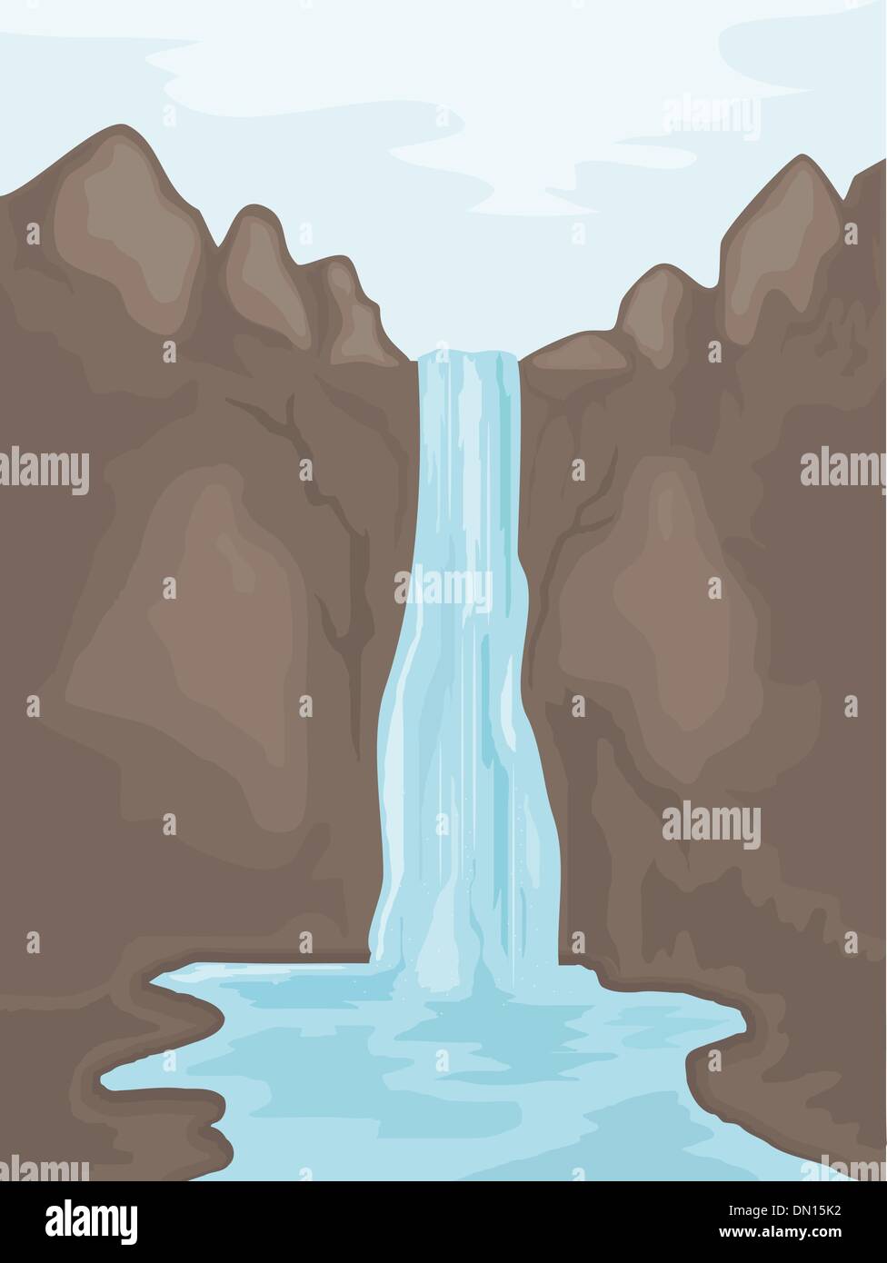 Water stream falling in waterfall Stock Vector Images - Alamy