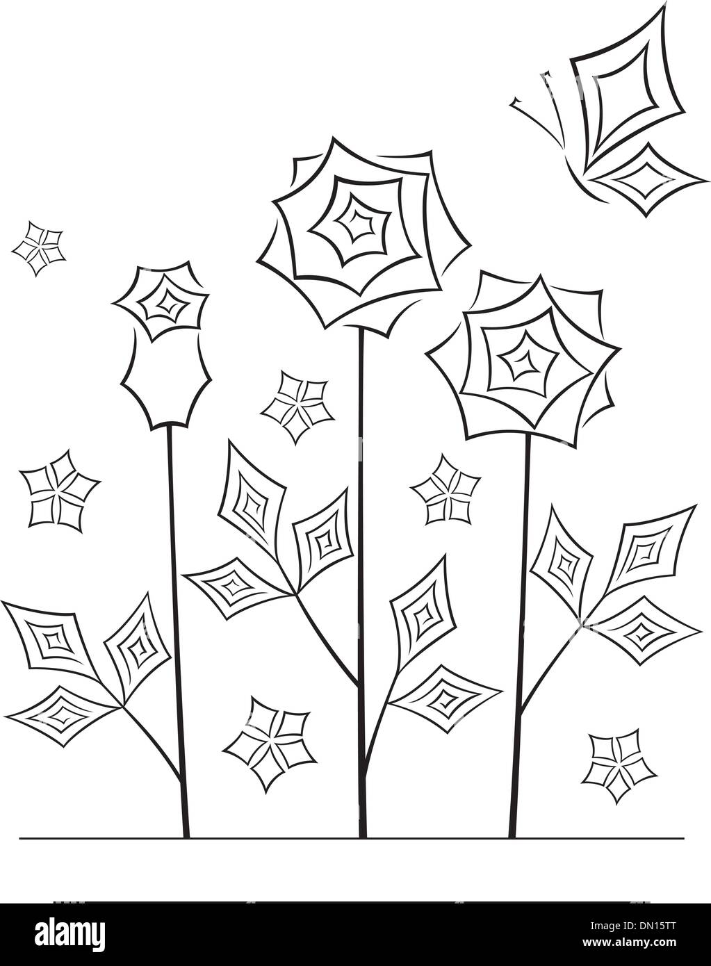 Line art illustration freehand Stock Vector Images - Alamy