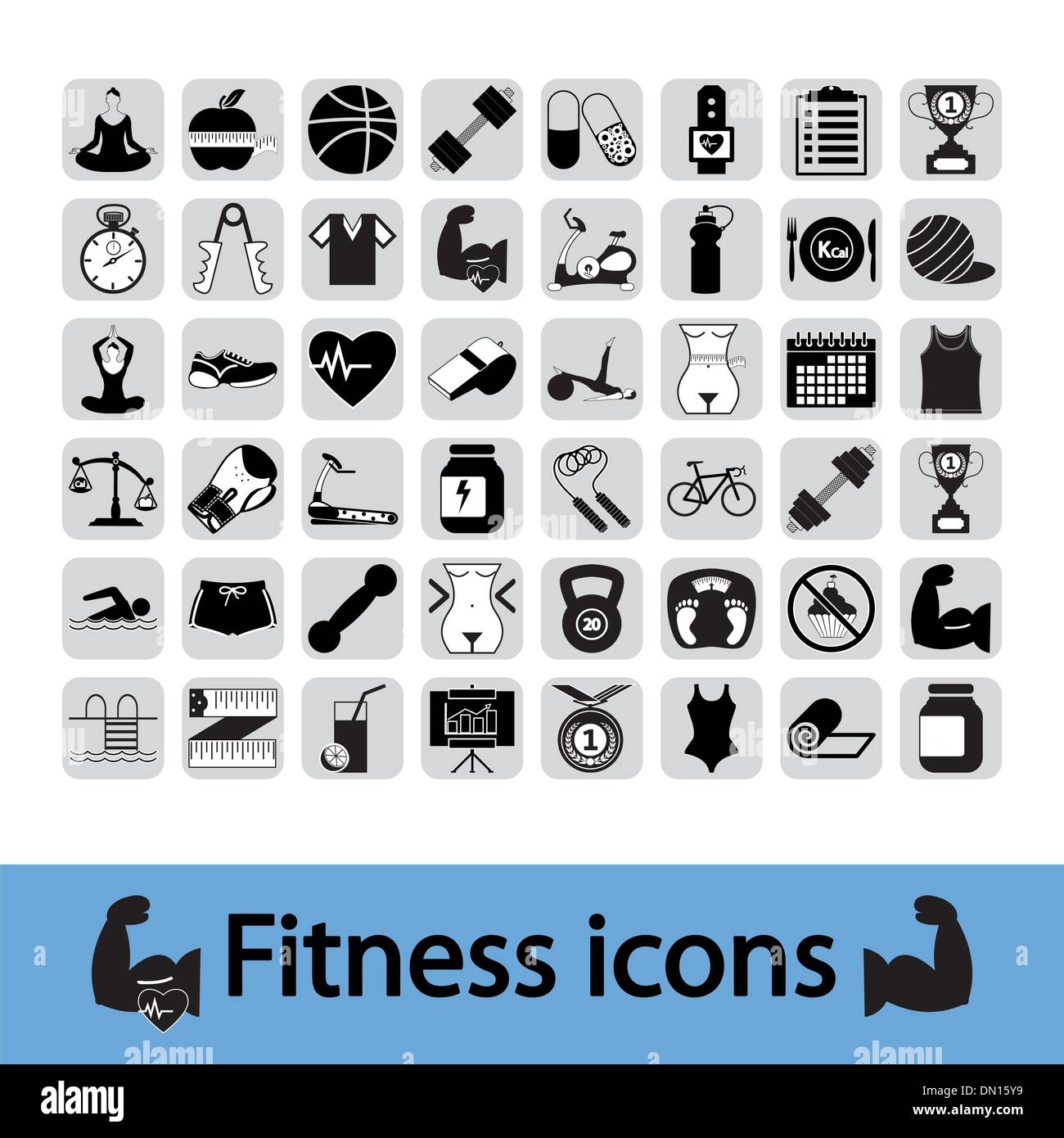 Fitness icons set Stock Vector Image & Art - Alamy