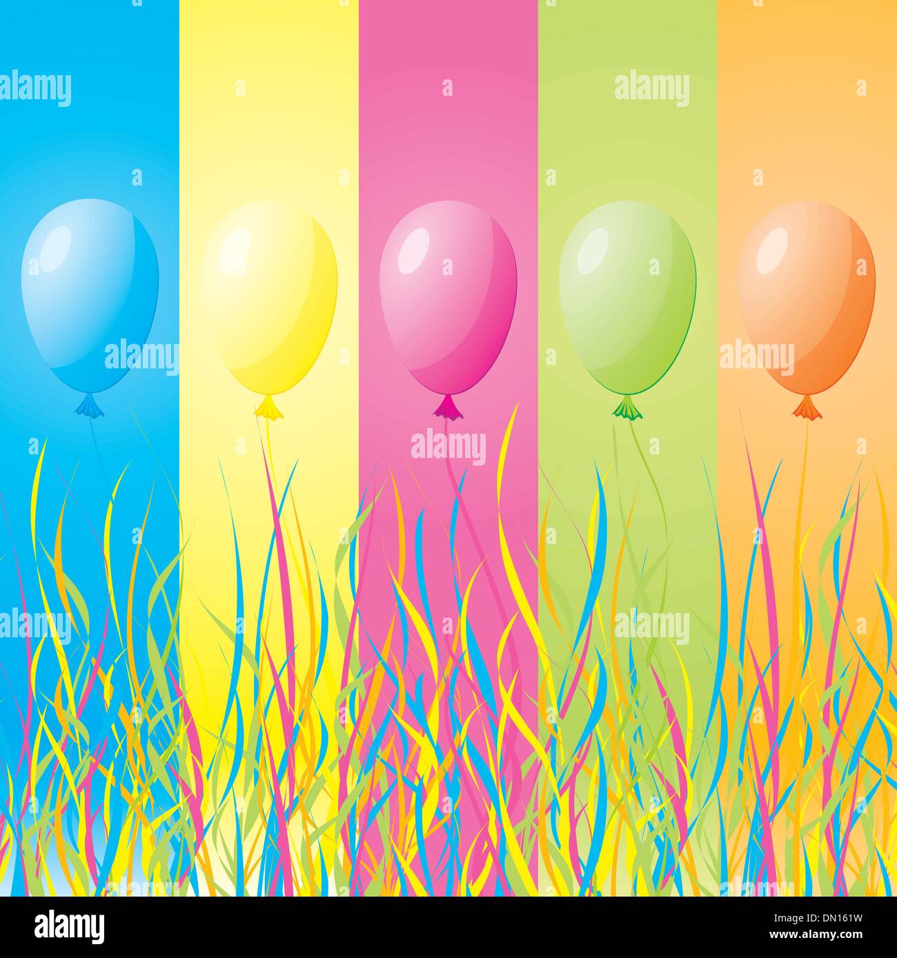 Holiday balloons on blue Stock Vector Images - Alamy