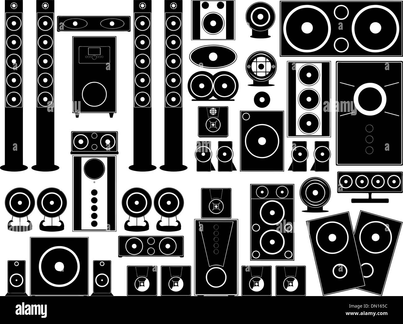 Black speakers Stock Vector Images - Alamy