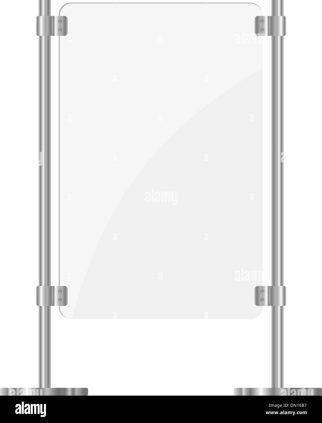 Illustration of a glass screen with metal racks. eps10 Stock Vector ...