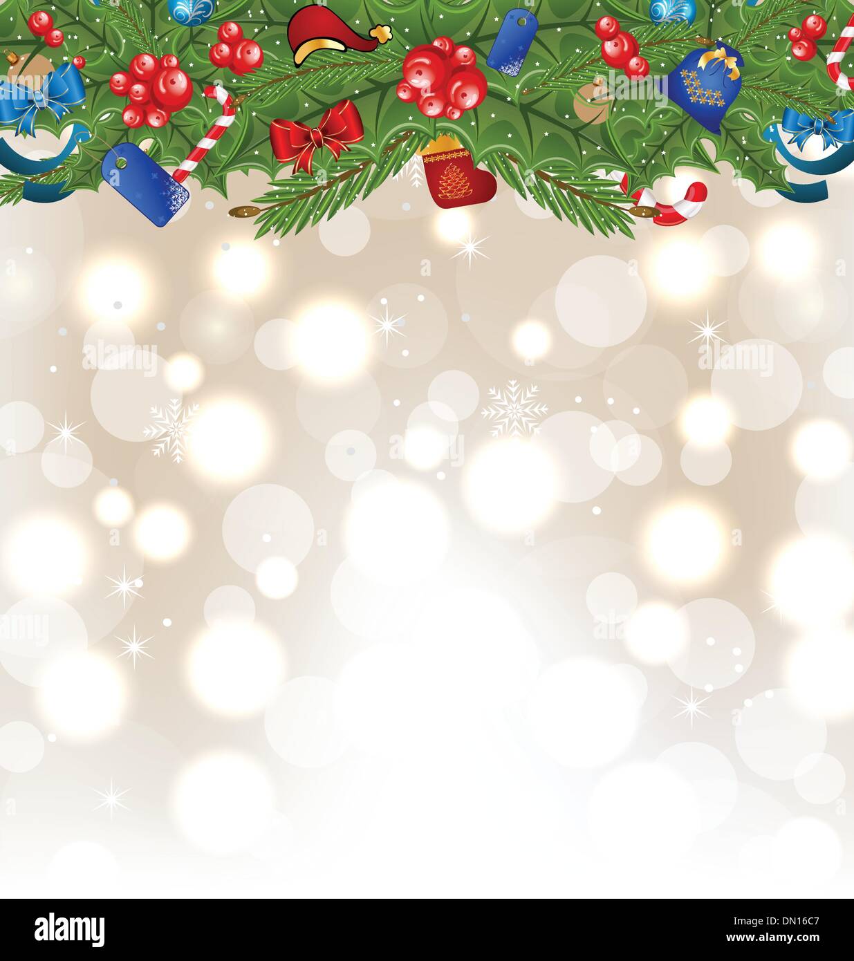 Christmas glowing background with holiday decoration Stock Vector Image ...