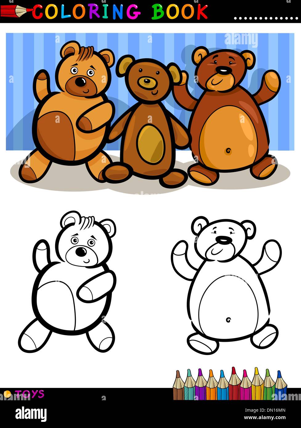 Teddy Bears cartoon for coloring Stock Vector Image & Art - Alamy