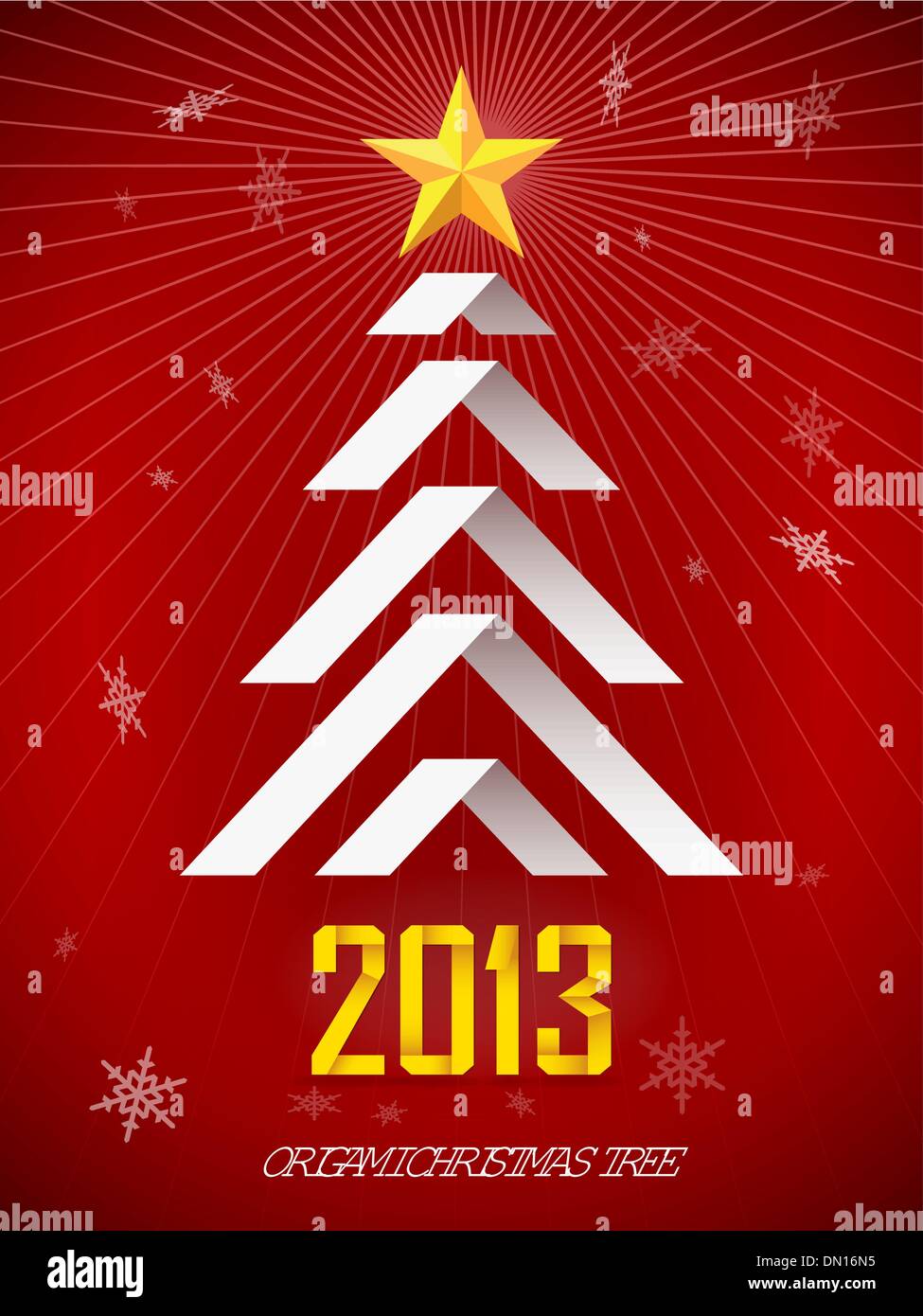 Origami New Year Tree Stock Vector Image & Art - Alamy