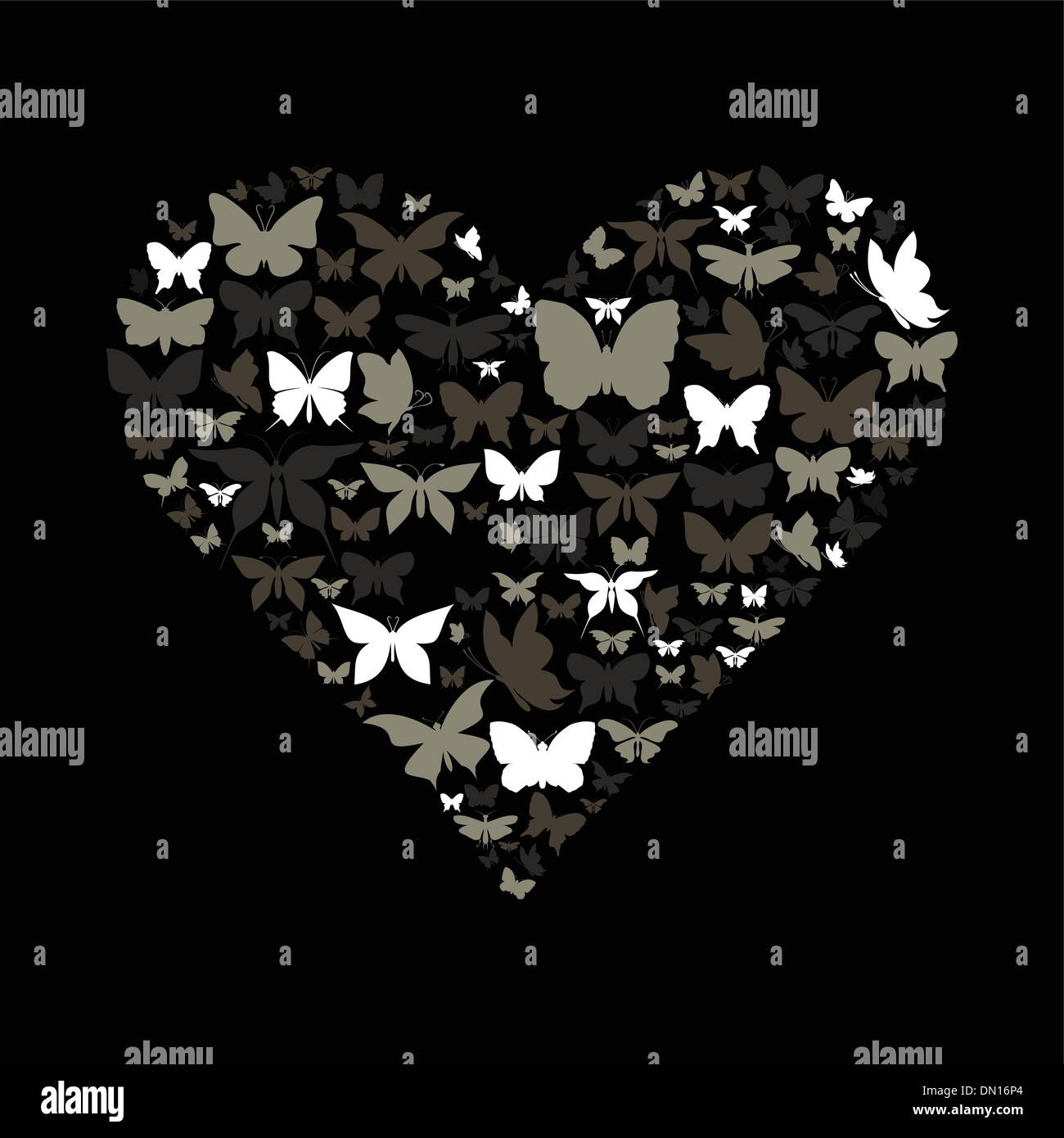 Heart the butterfly Stock Vector Image & Art - Alamy