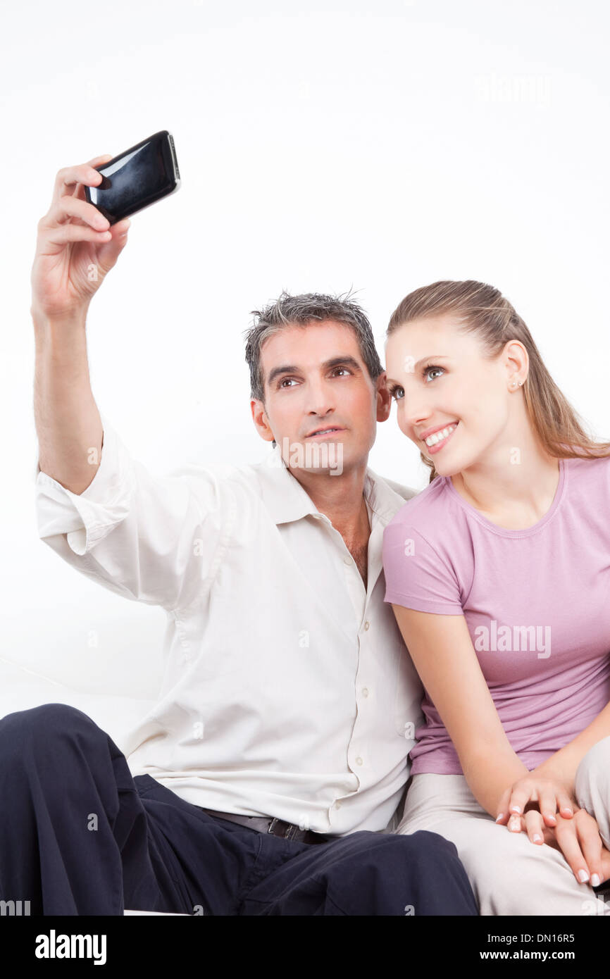 Couple Taking Self Portrait Stock Photo - Alamy