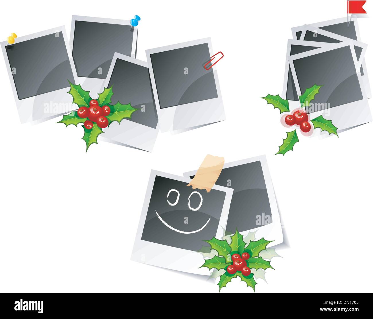 Christmas photo frame set with holly Stock Vector Image & Art - Alamy