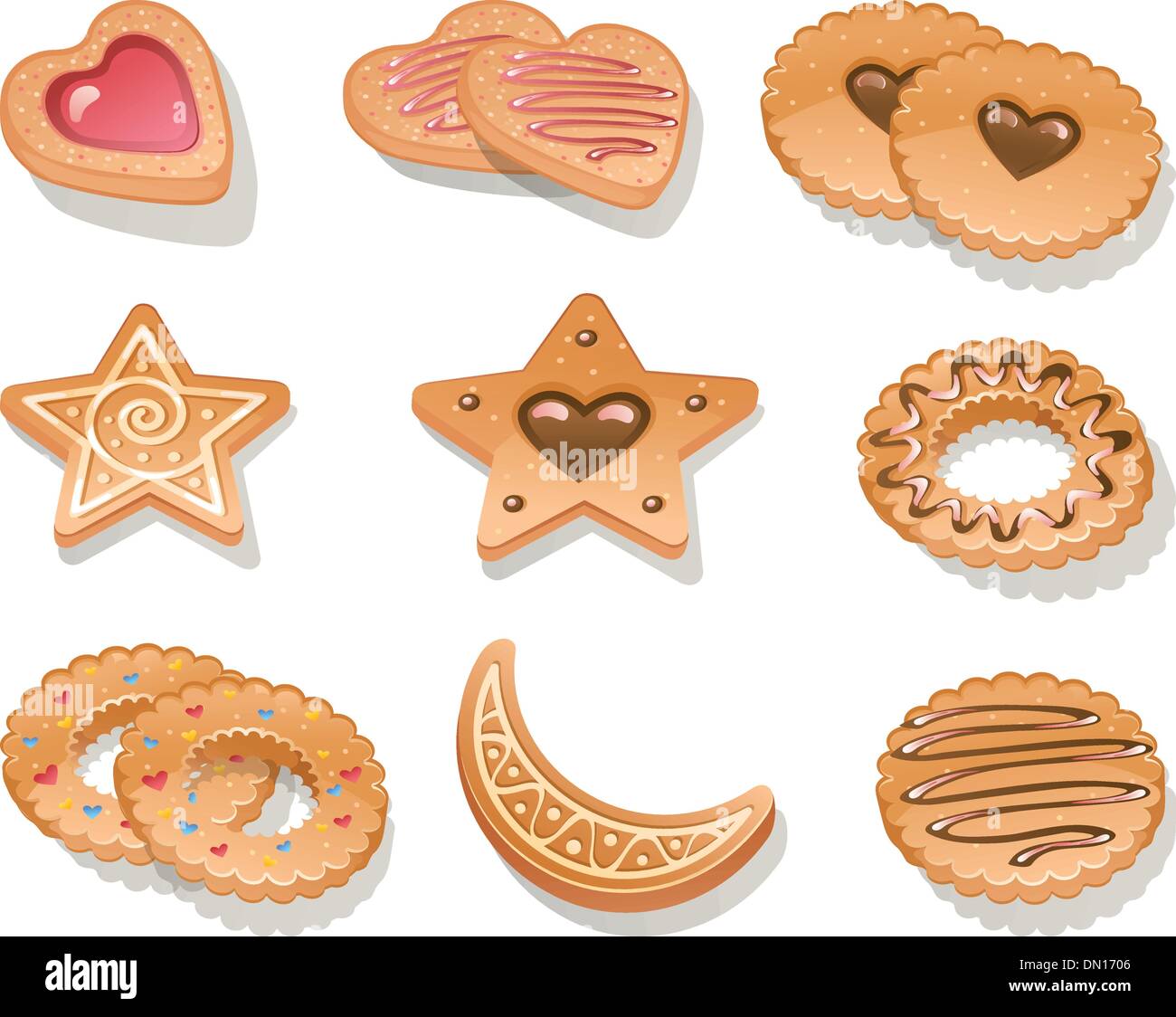 Set of different cookies Stock Vector Image & Art - Alamy
