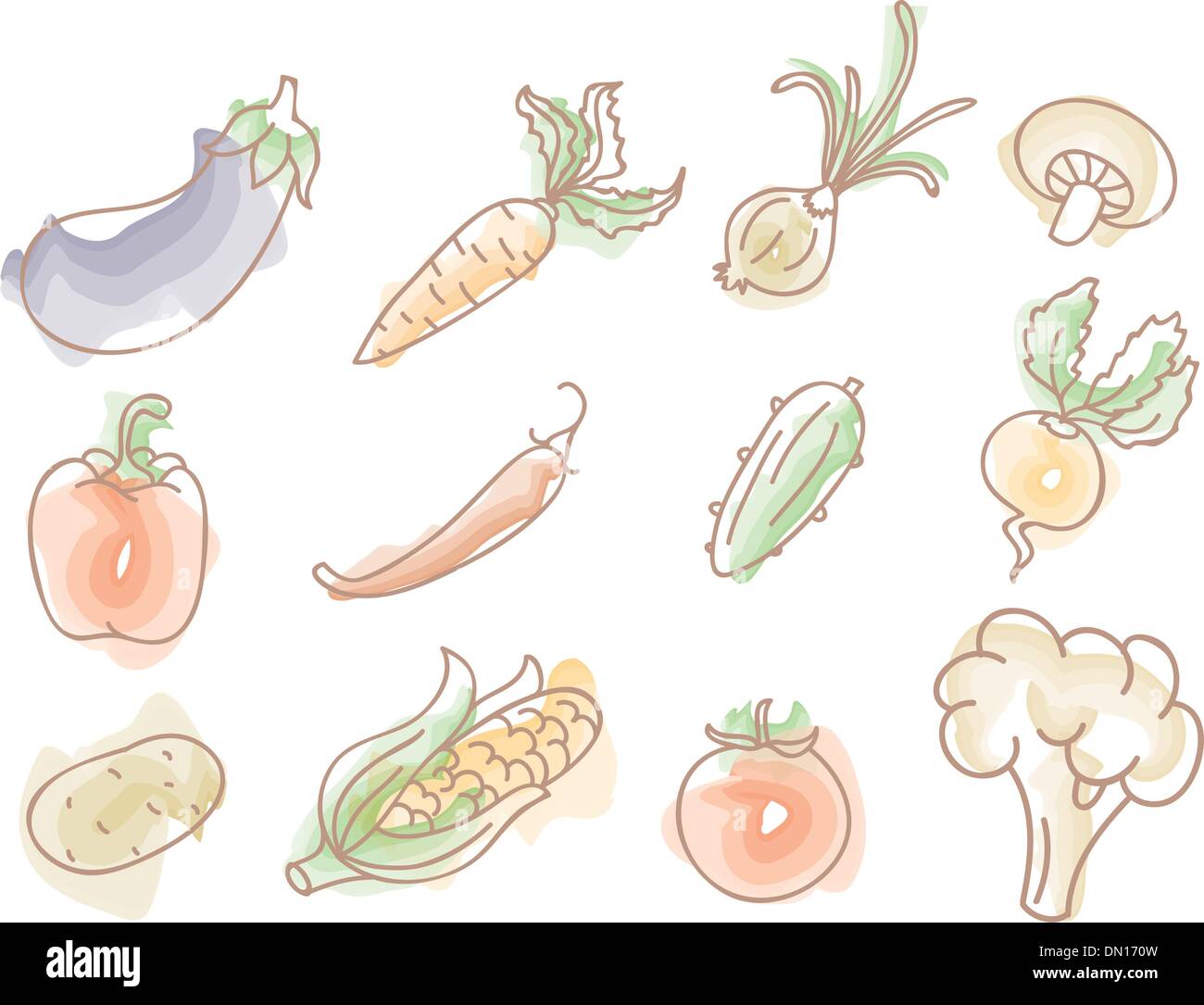 Set vegetables sale in Stock Vector Images - Alamy
