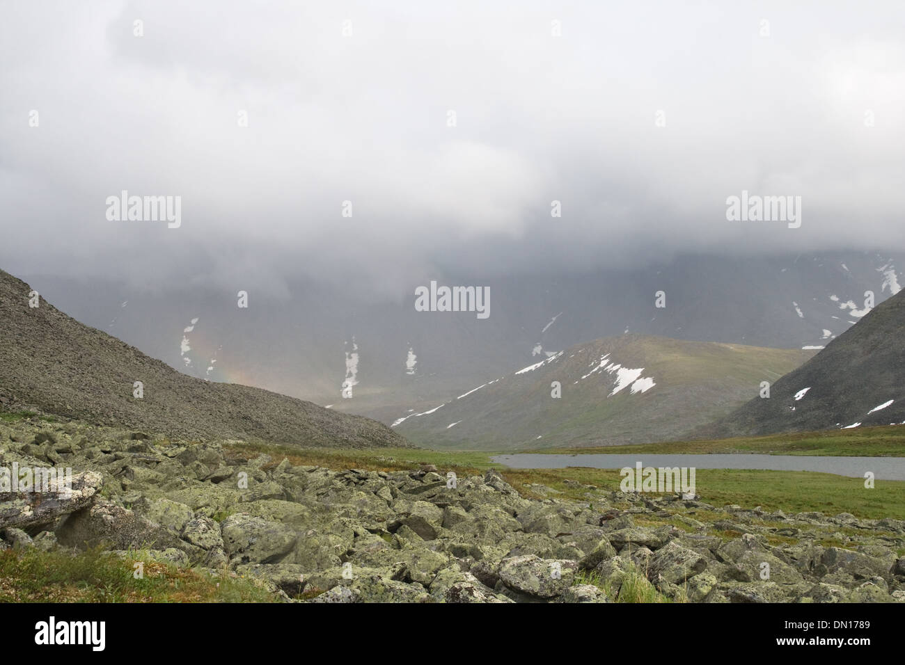 Valley with lake in the Ural mountains, northern Russia Stock Photo - Alamy