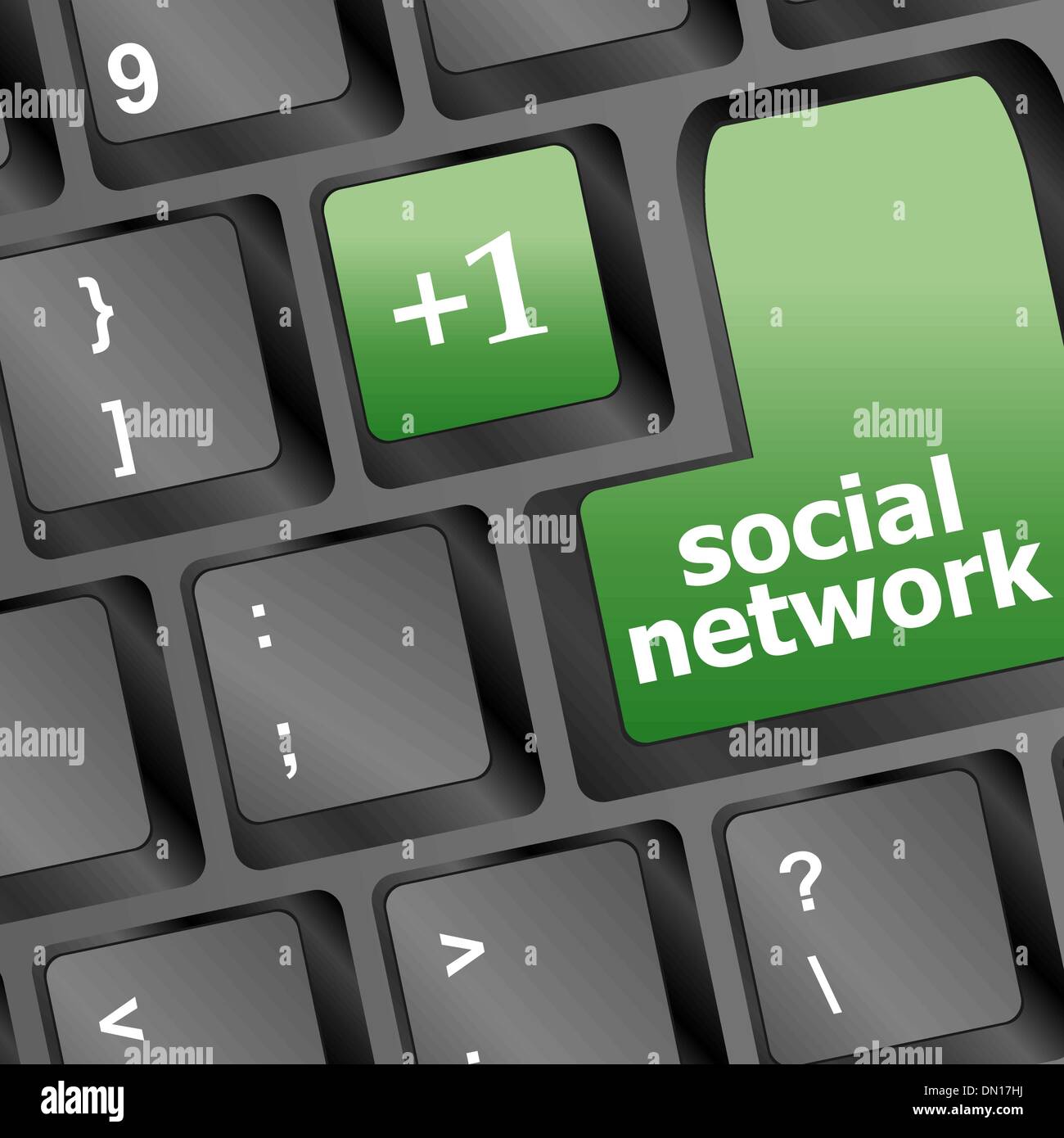 Social network keyboard with only one key Stock Vector Image & Art - Alamy