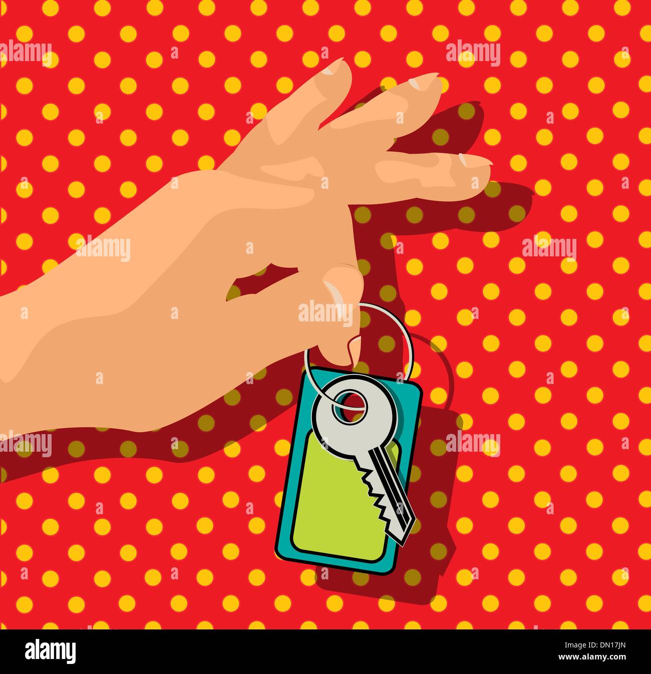 Illustration concept hand holding key Stock Vector Images - Alamy