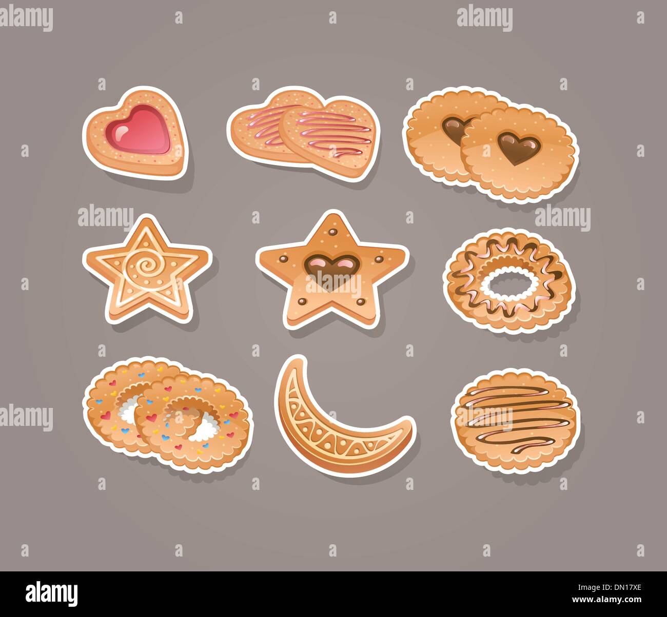 Set of different cookies Stock Vector Image & Art - Alamy