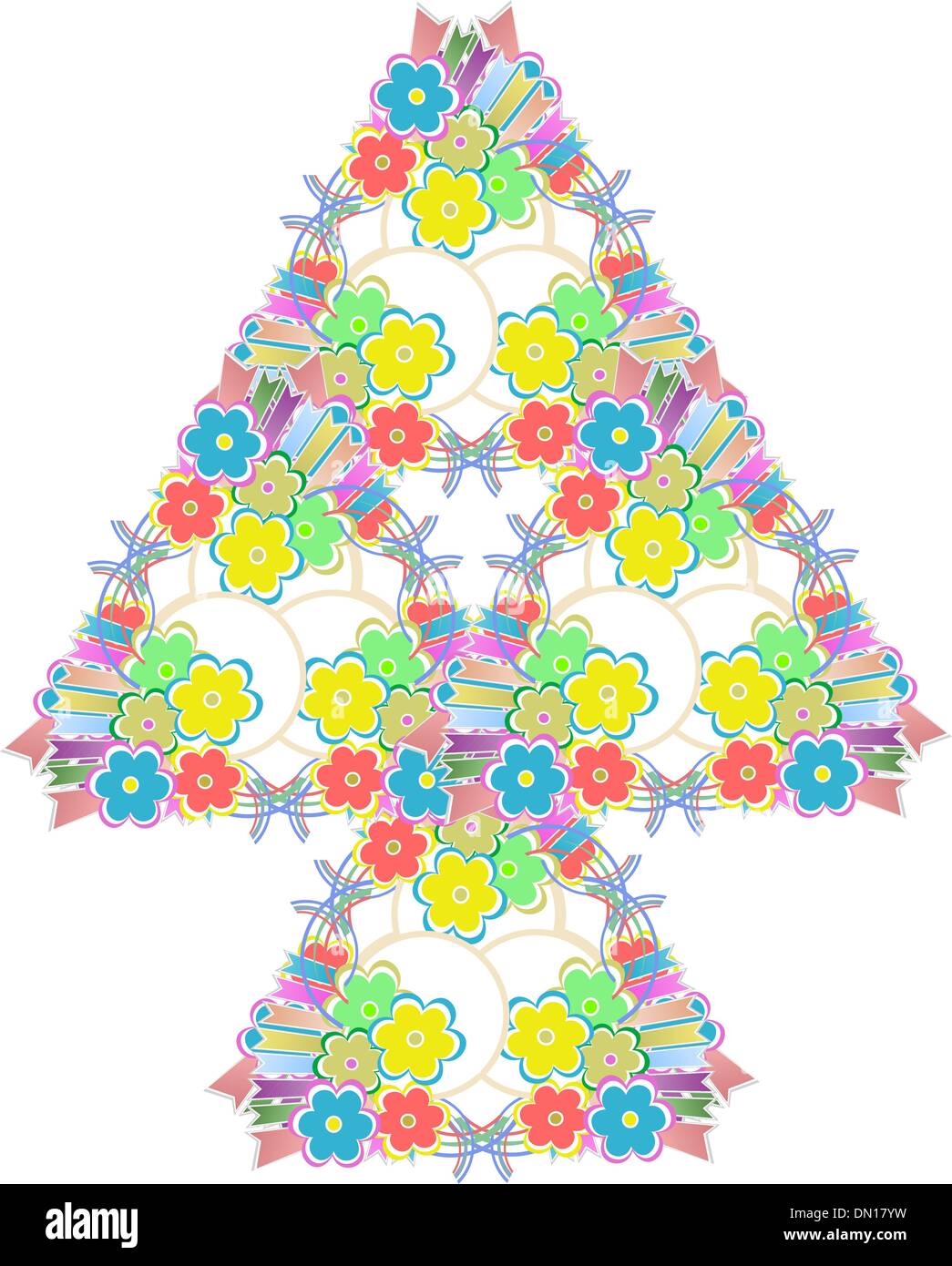 Abstract flowers tree on white background Stock Vector Image & Art - Alamy