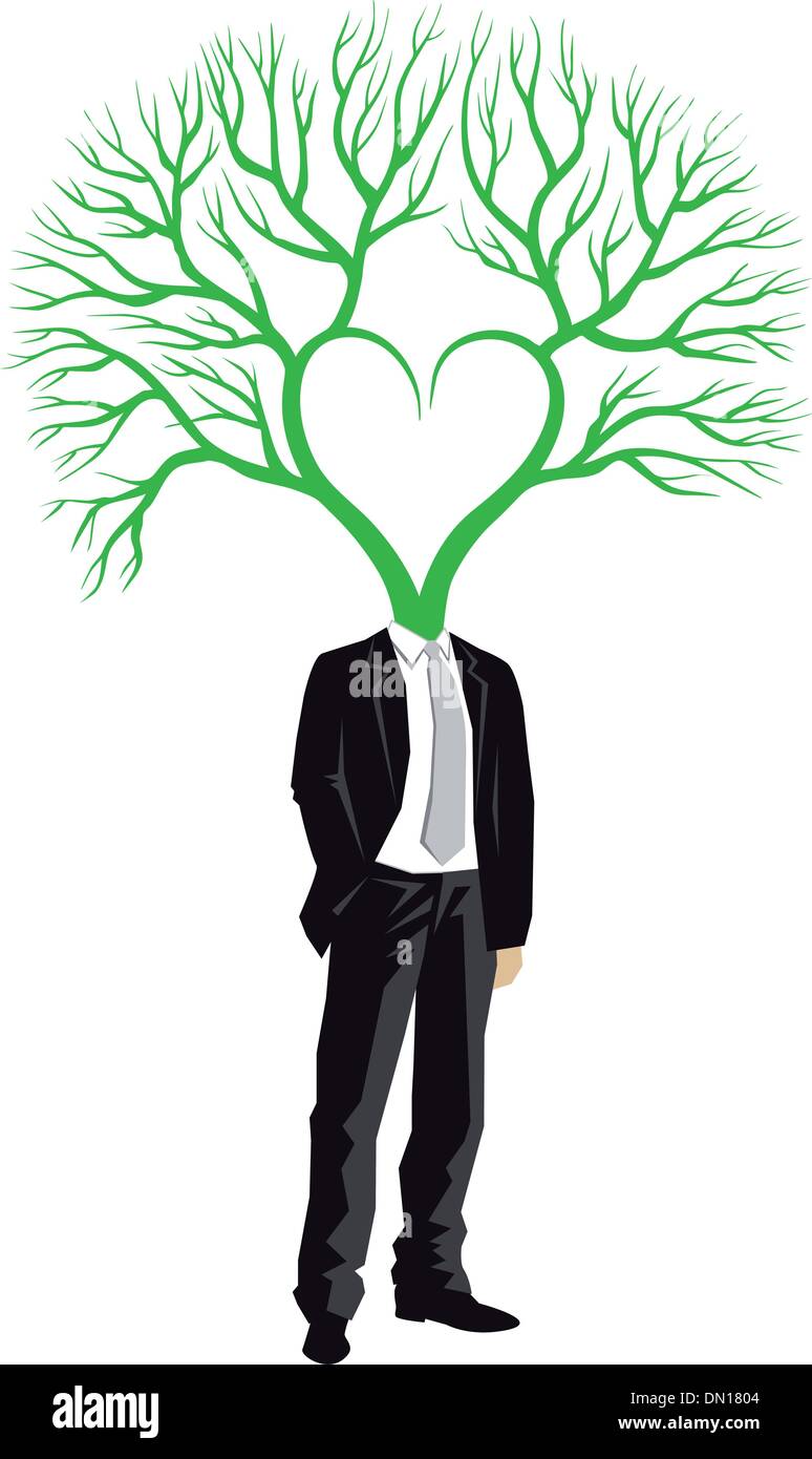 Businessman with tree head, vector Stock Vector Image & Art - Alamy
