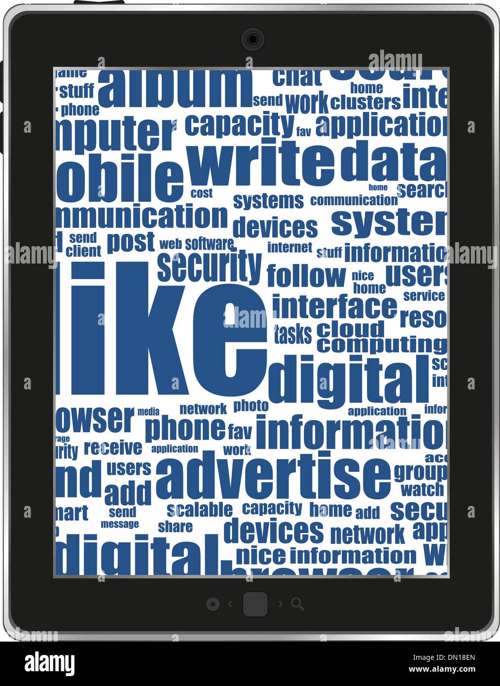 Laptop with words on screen Stock Vector Images - Alamy