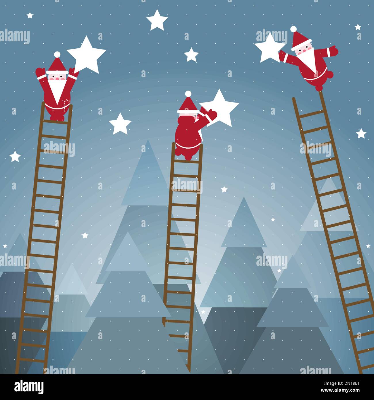 Santa and stars Stock Vector Images - Alamy