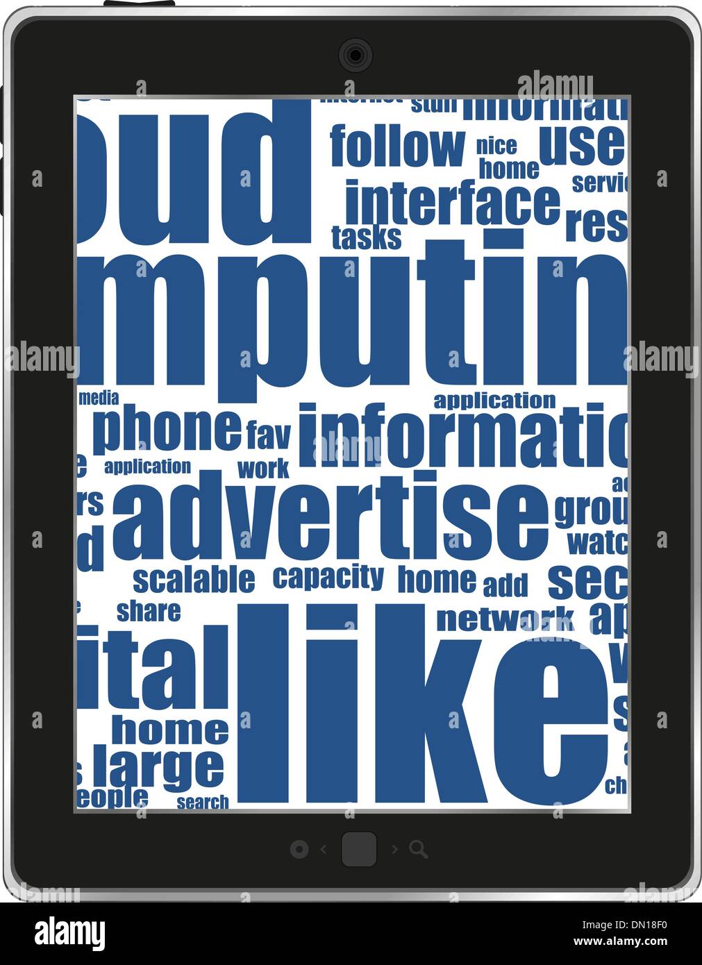 Laptop with words on screen Stock Vector Images - Alamy