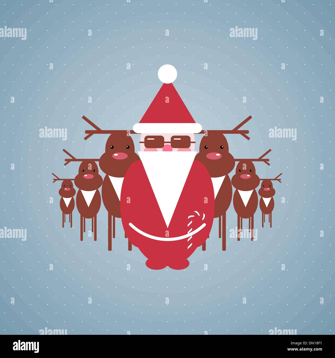 Santa and his Reindeer Gang Illustration Stock Vector Image & Art - Alamy