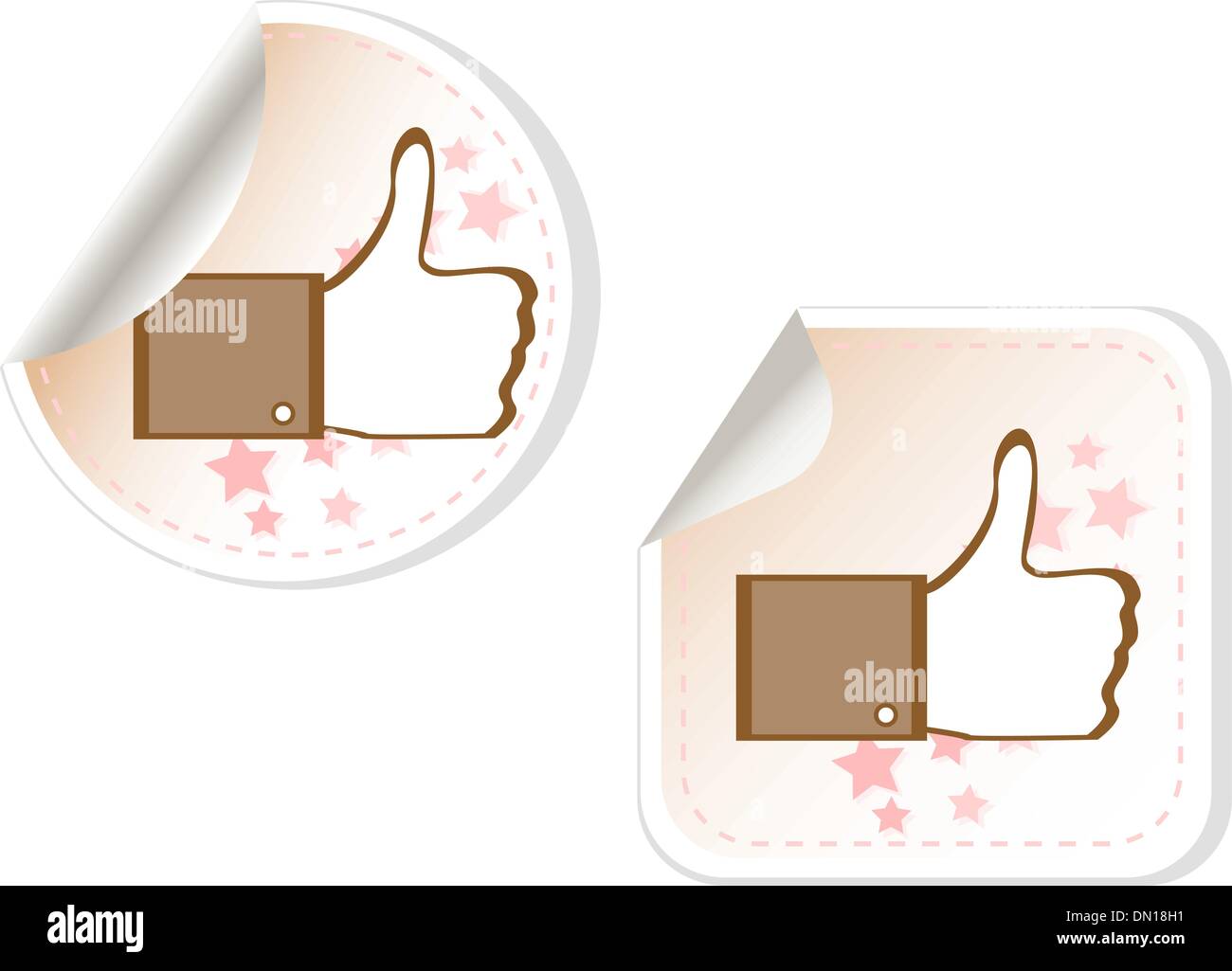 Thumbs up button - like button stickers set Stock Vector Image & Art ...