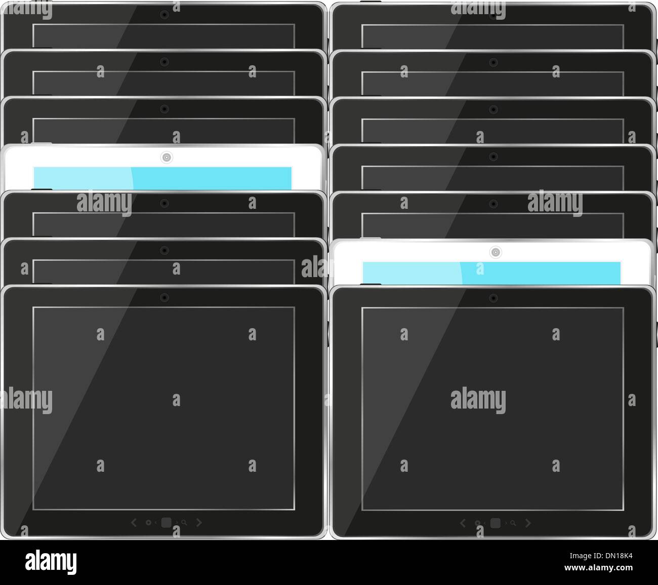 tablet pc set with black and blue screen Stock Vector Image & Art - Alamy