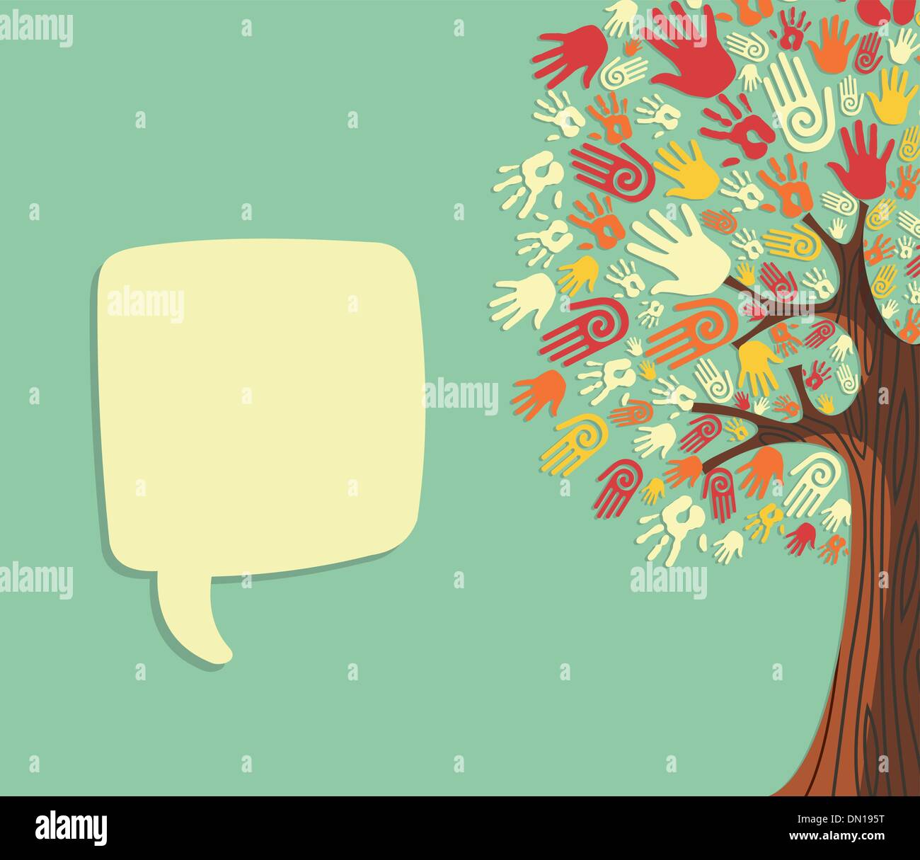 Diversity Tree hands template Stock Vector Image & Art - Alamy