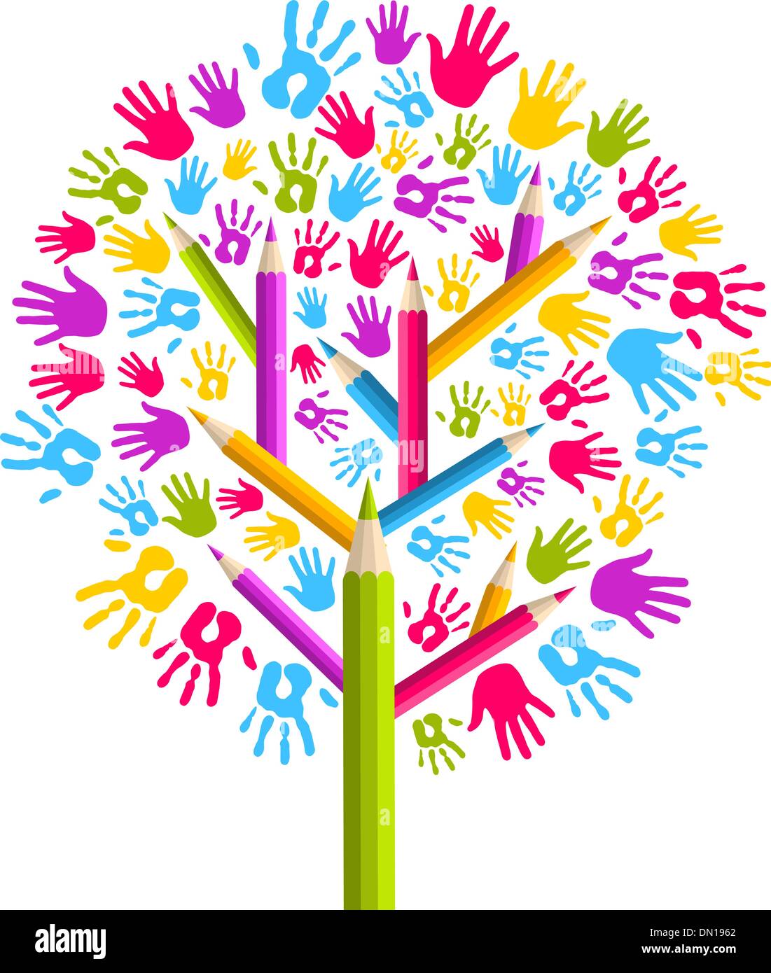Diversity education Tree hands Stock Vector Image & Art - Alamy