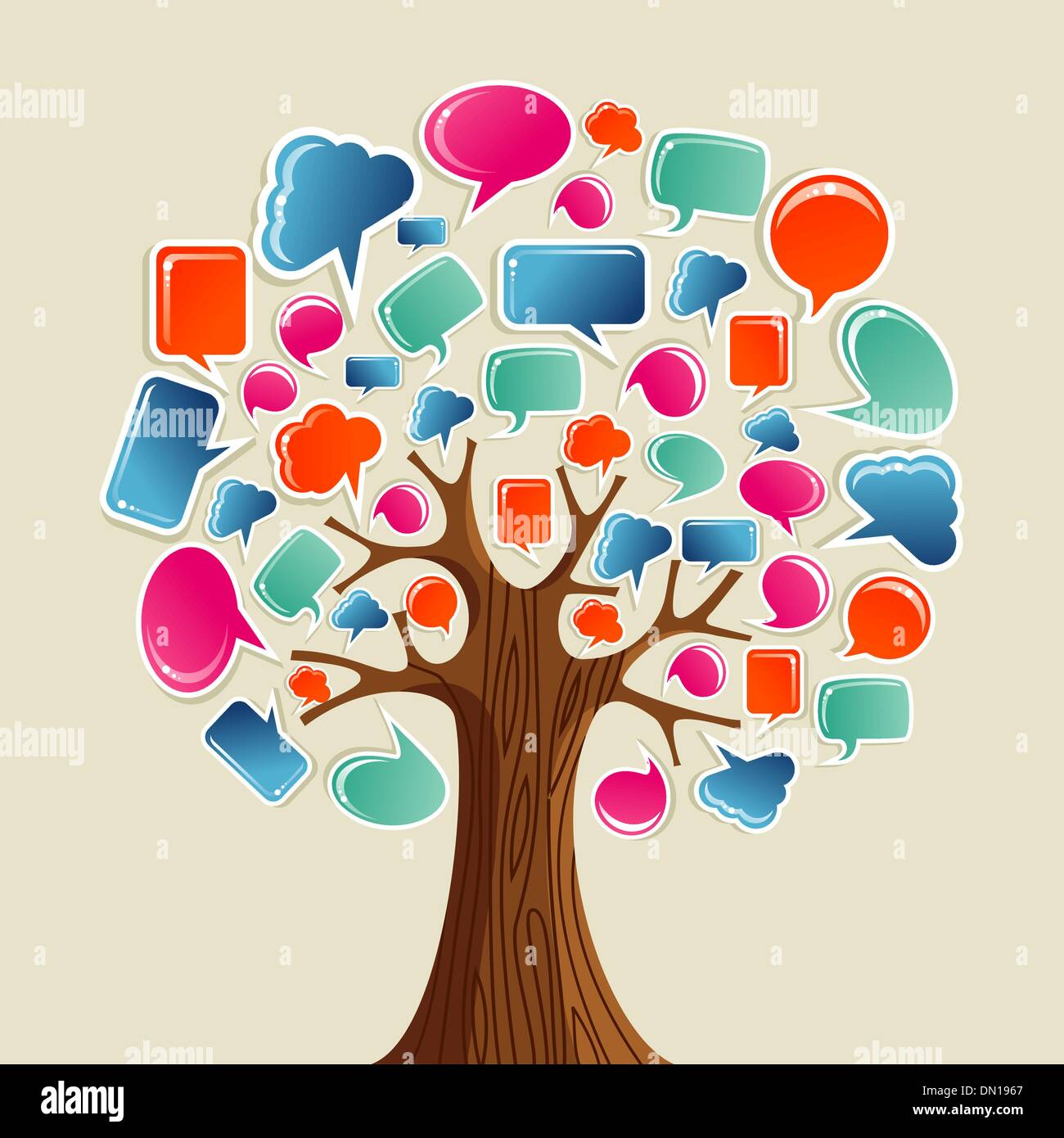 Social media network communication tree Stock Vector Image & Art - Alamy