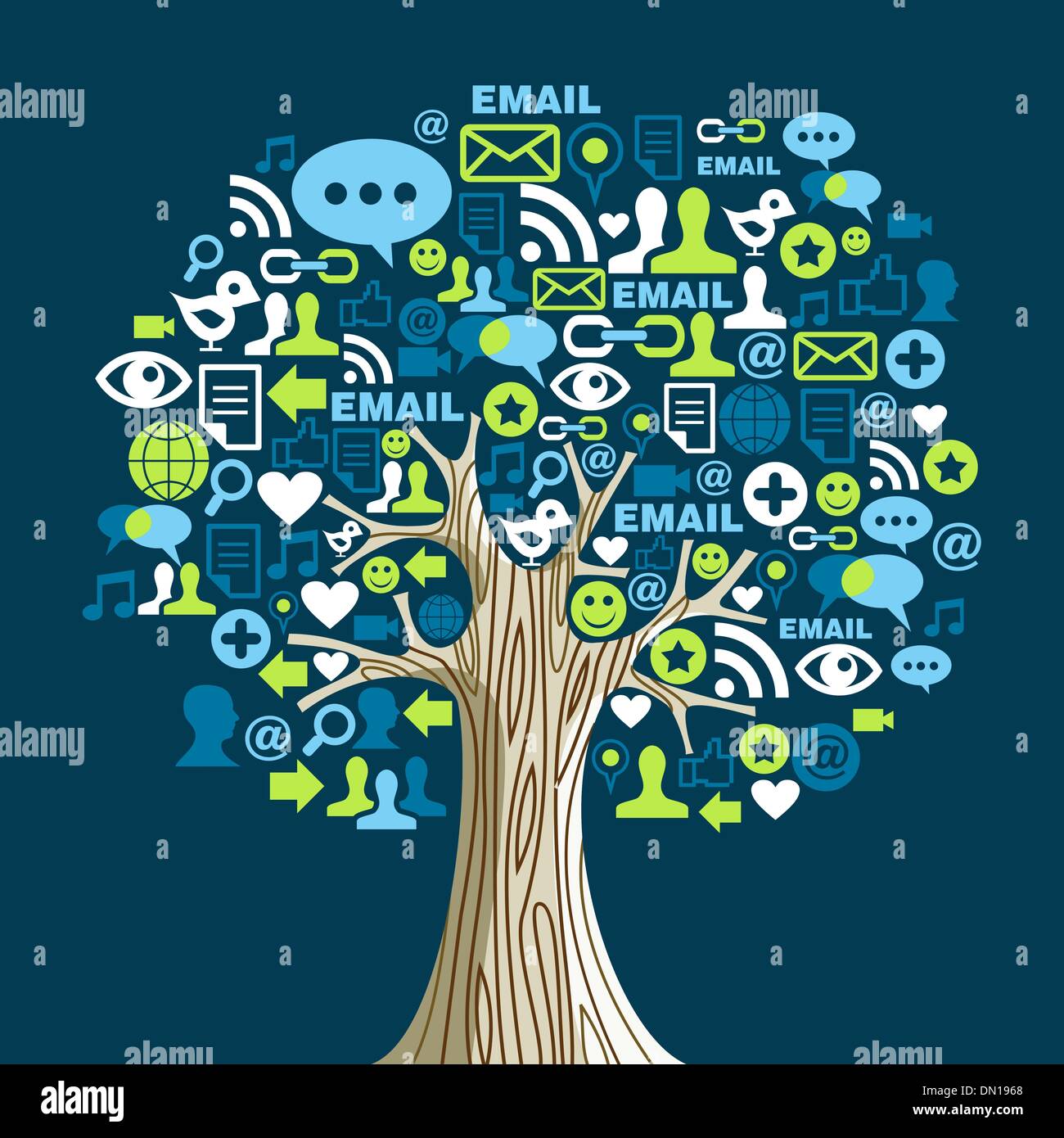 Social media networks tree Stock Vector Image & Art - Alamy