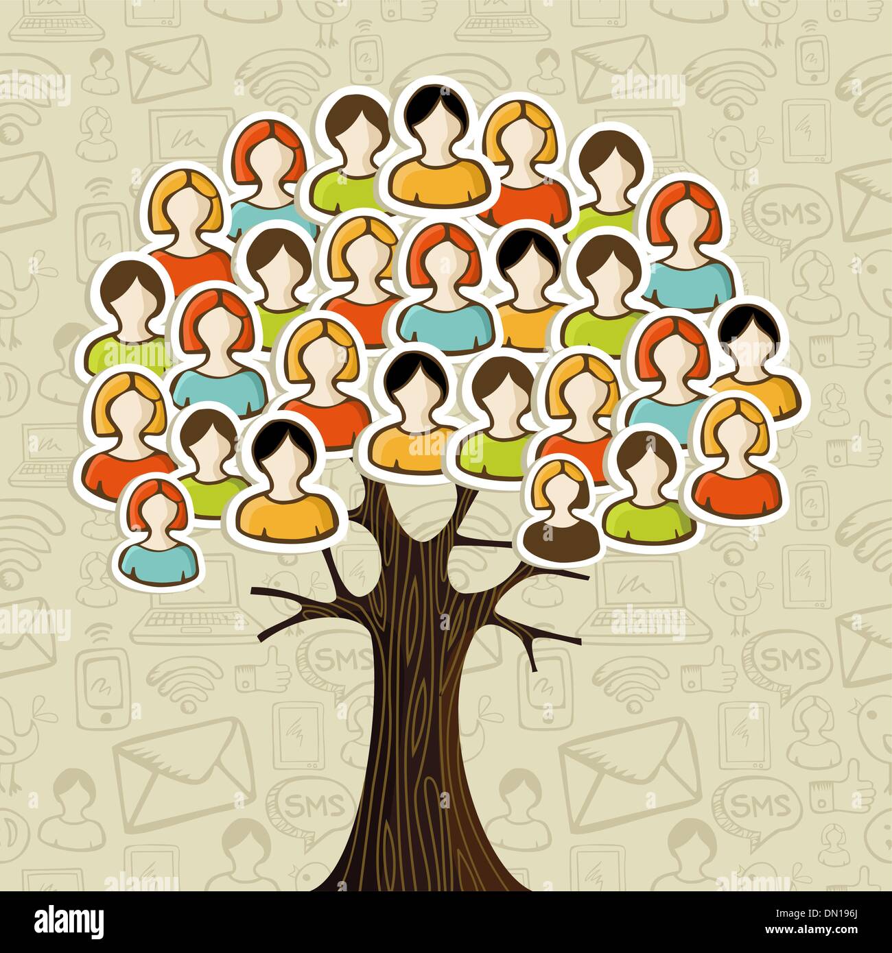 Social media networks tree Stock Vector Image & Art - Alamy