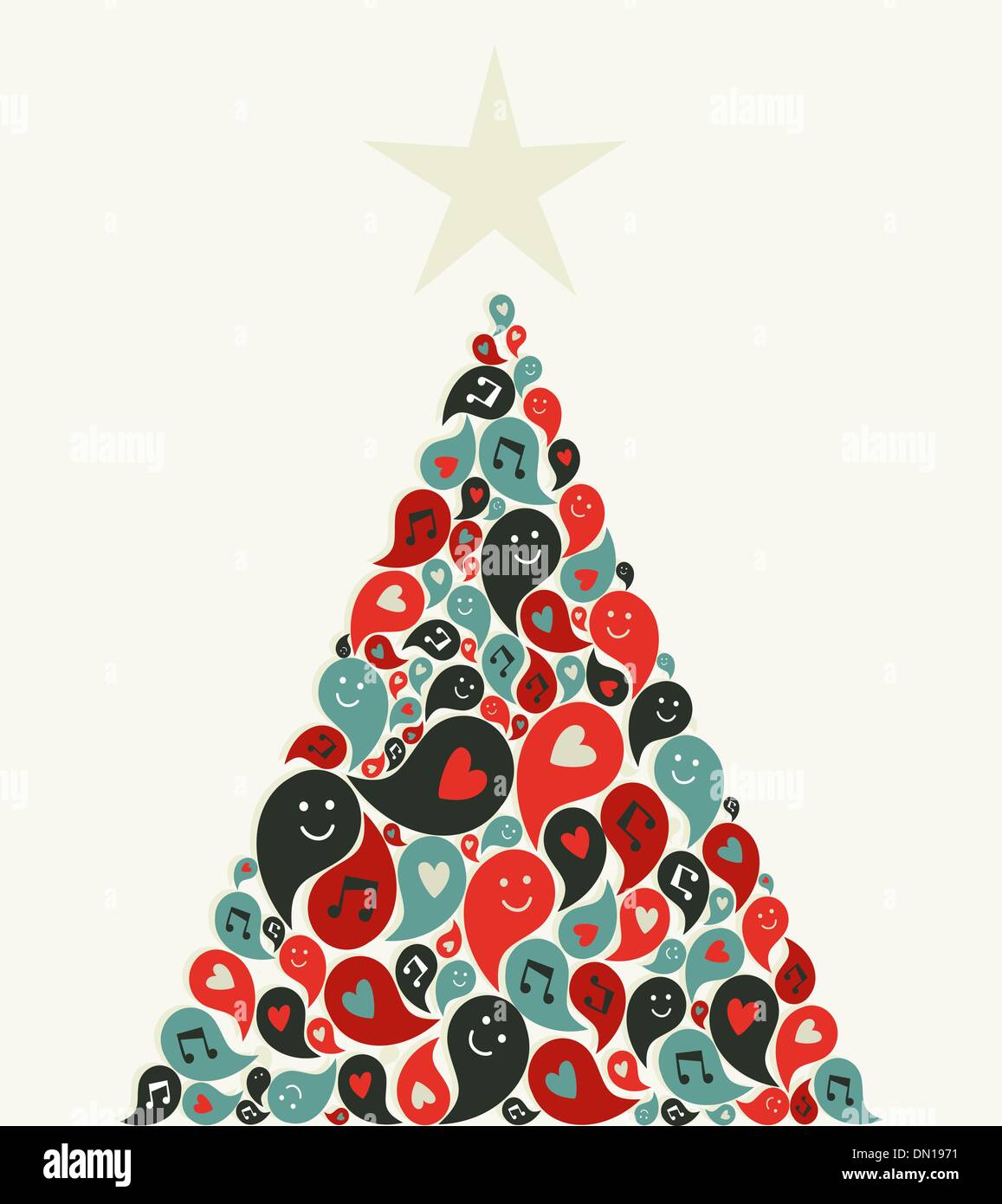 Christmas multimedia music tree greeting card Stock Vector Image & Art ...