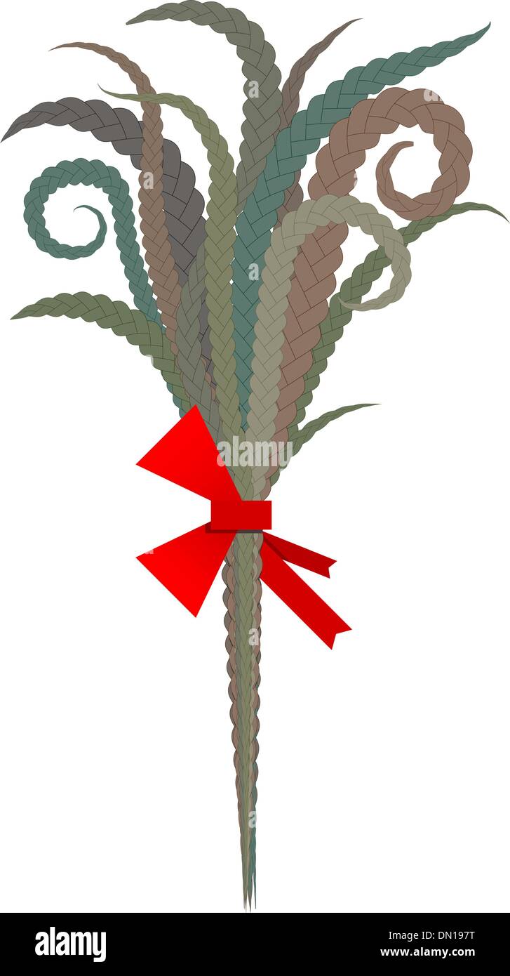 Hair Braids Bunch and Red Bow Stock Vector Image & Art - Alamy