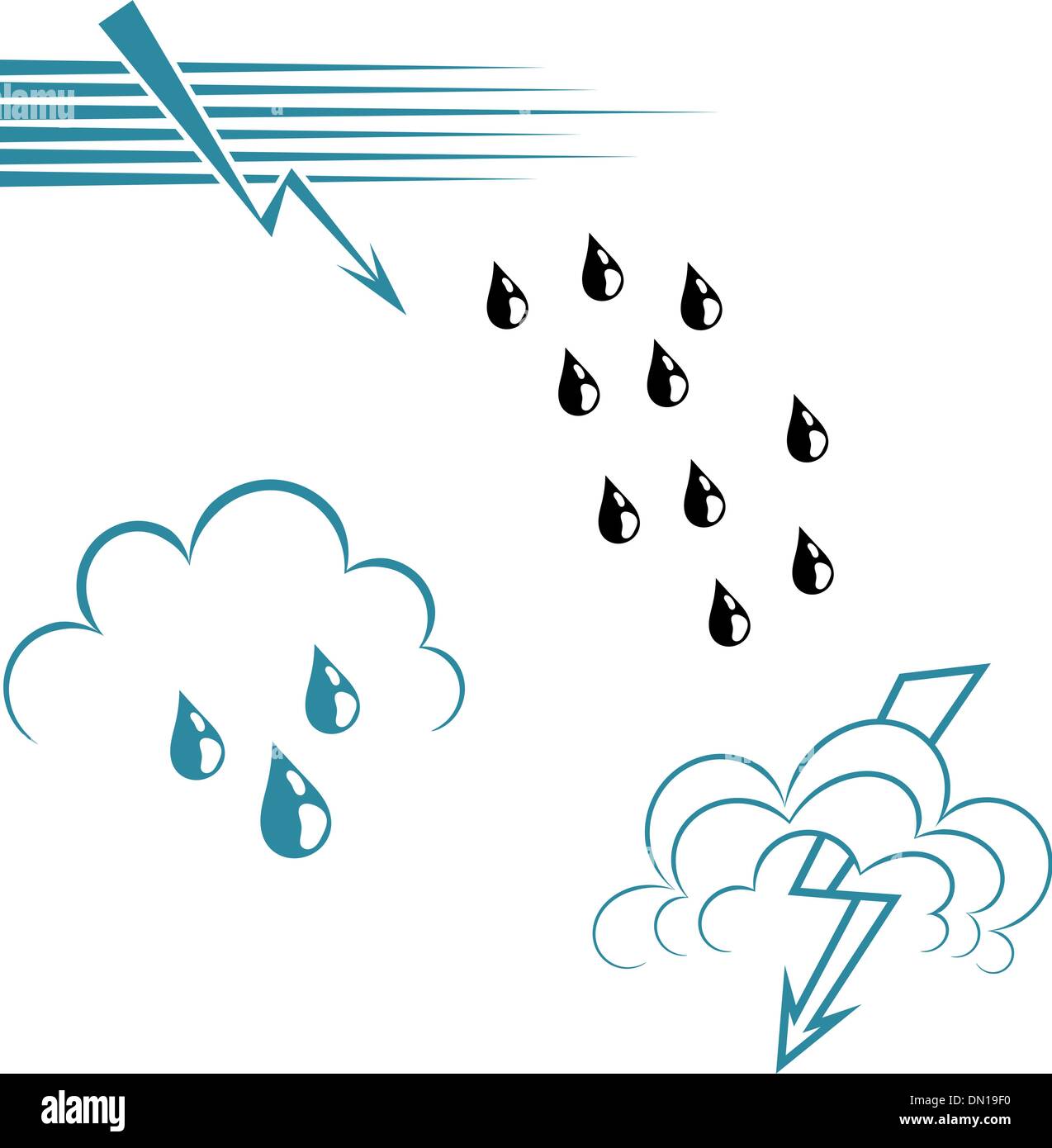 Set of wave symbols and lightning. eps10 Stock Vector Image & Art - Alamy