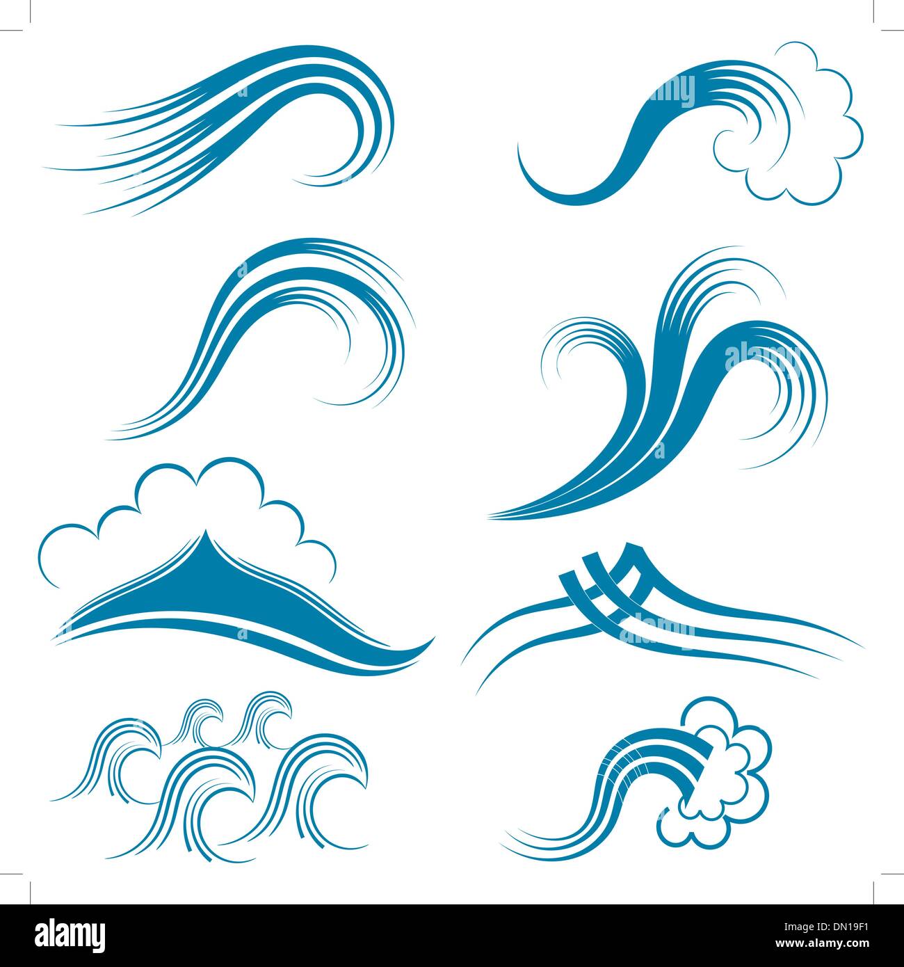 Set of wave symbols. eps10 Stock Vector Image & Art - Alamy