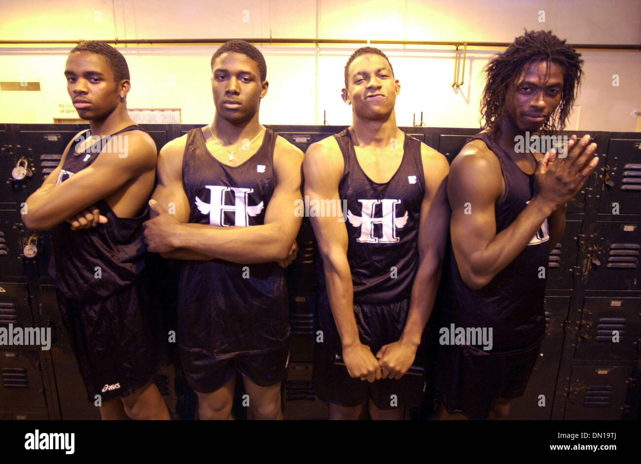 Jan 12, 2006; San Diego, CA, USA; Helix High's boys relay team pictured ...
