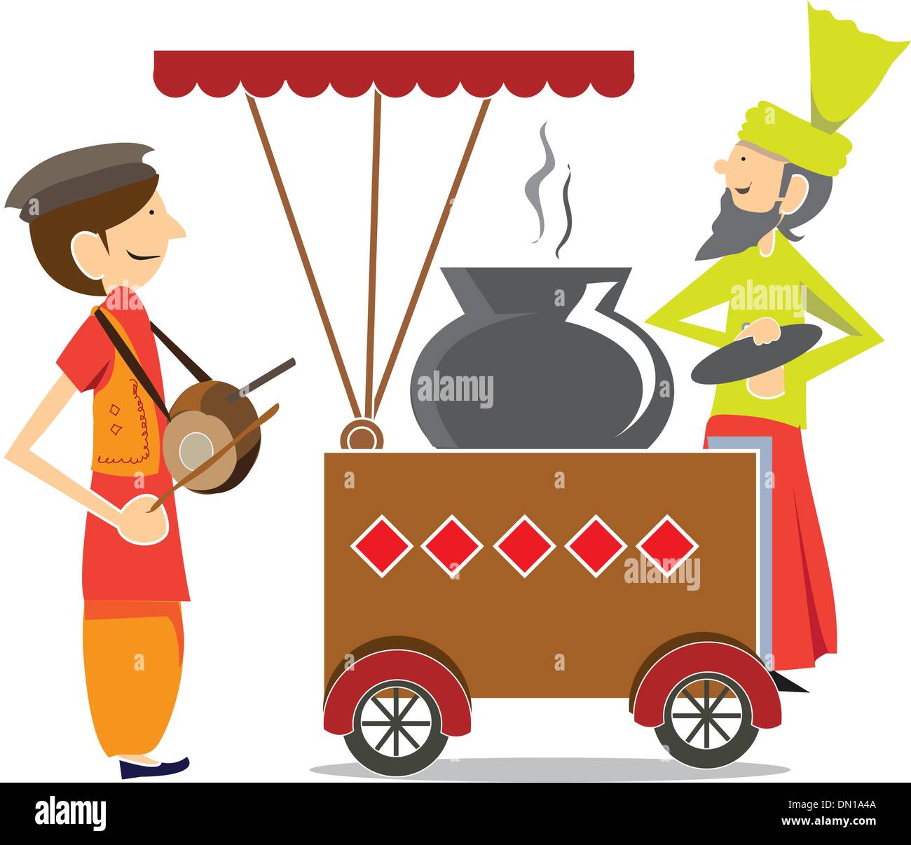 Indian street market Stock Vector Images - Alamy