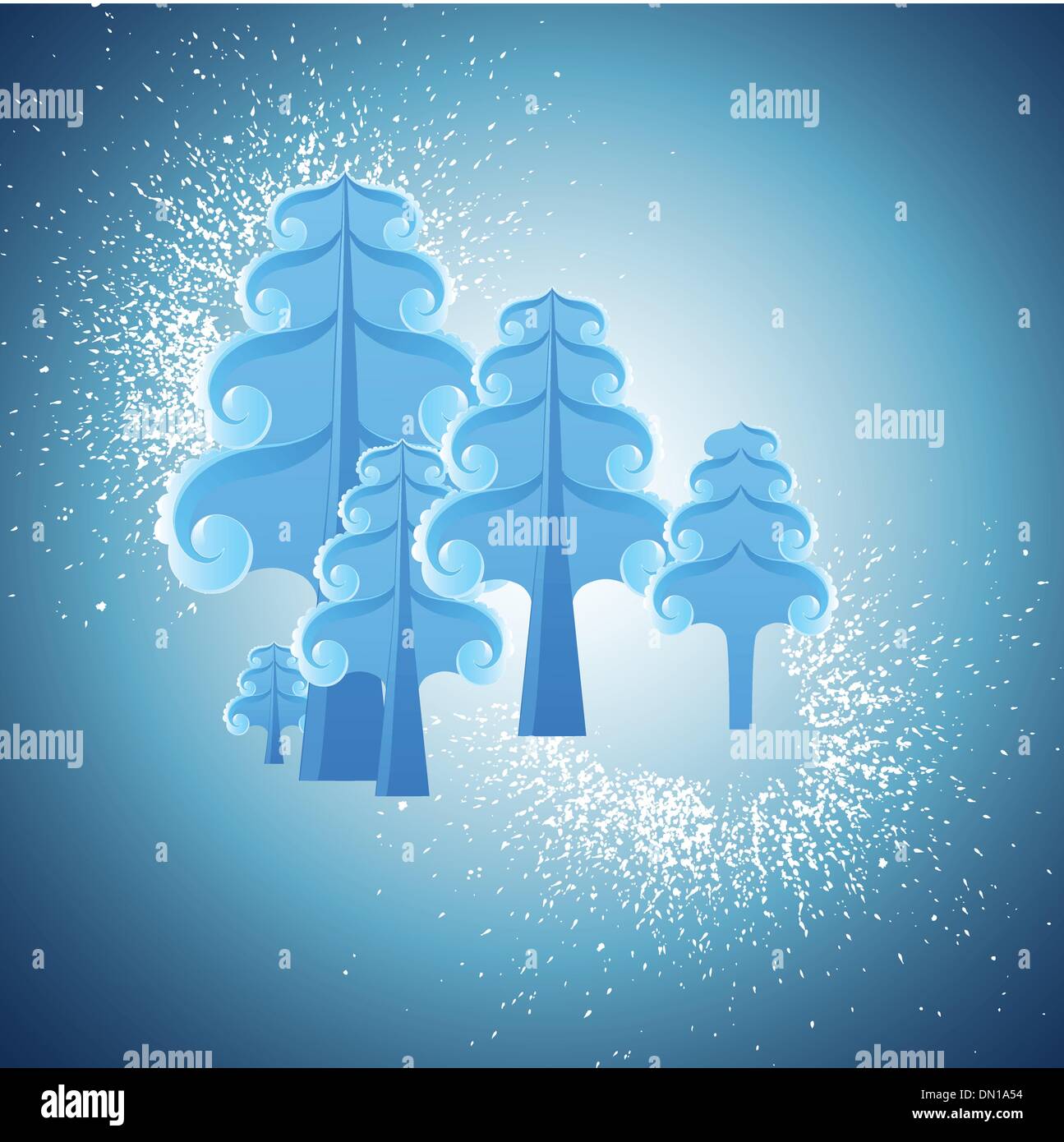 Christmas house with trees surround Stock Vector Image & Art - Alamy