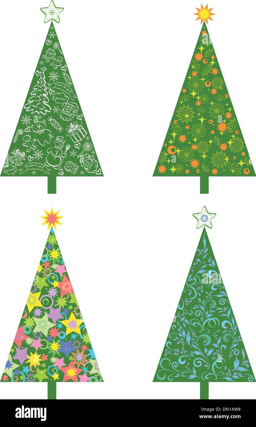 Set four merry christmas Cut Out Stock Images & Pictures - Alamy
