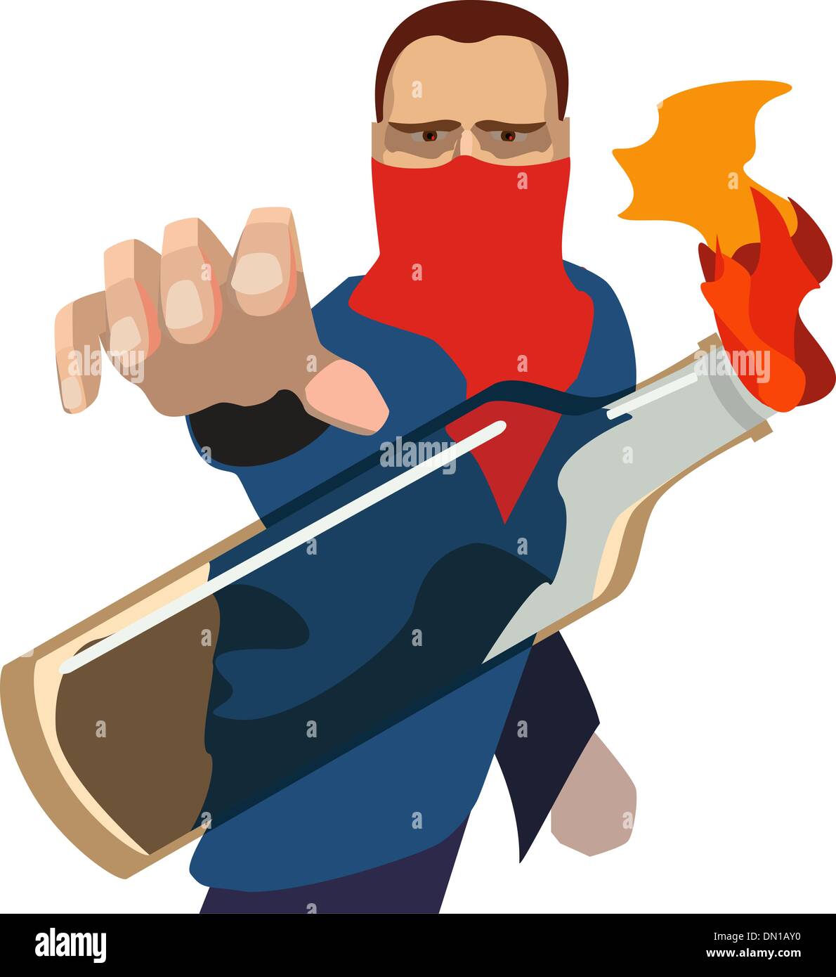 Guy Throws A Molotov Cocktail Stock Vector Image And Art Alamy